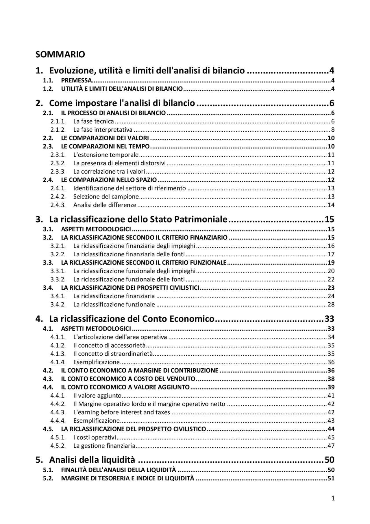 Analisi Bilancio Docsity