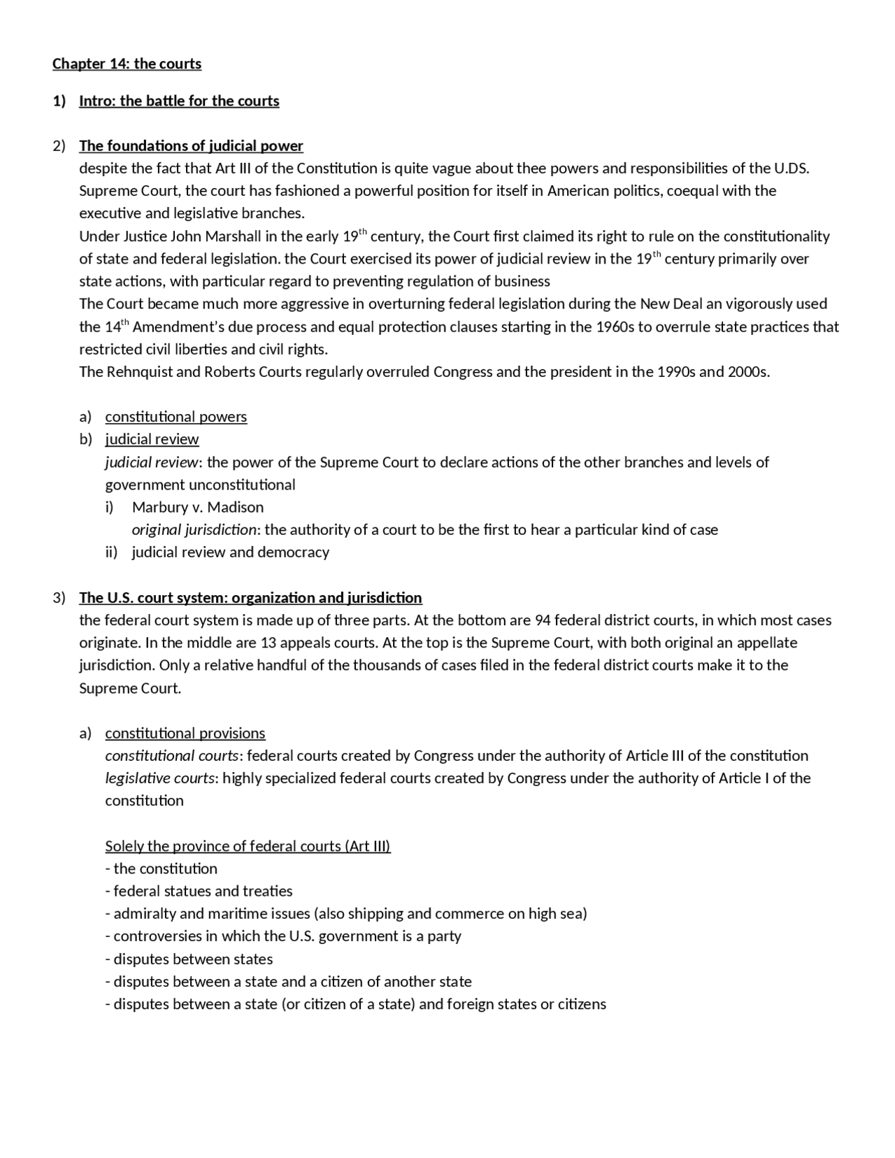 Notes on Courts - American Government and Politics | POLS 101 | Study ...