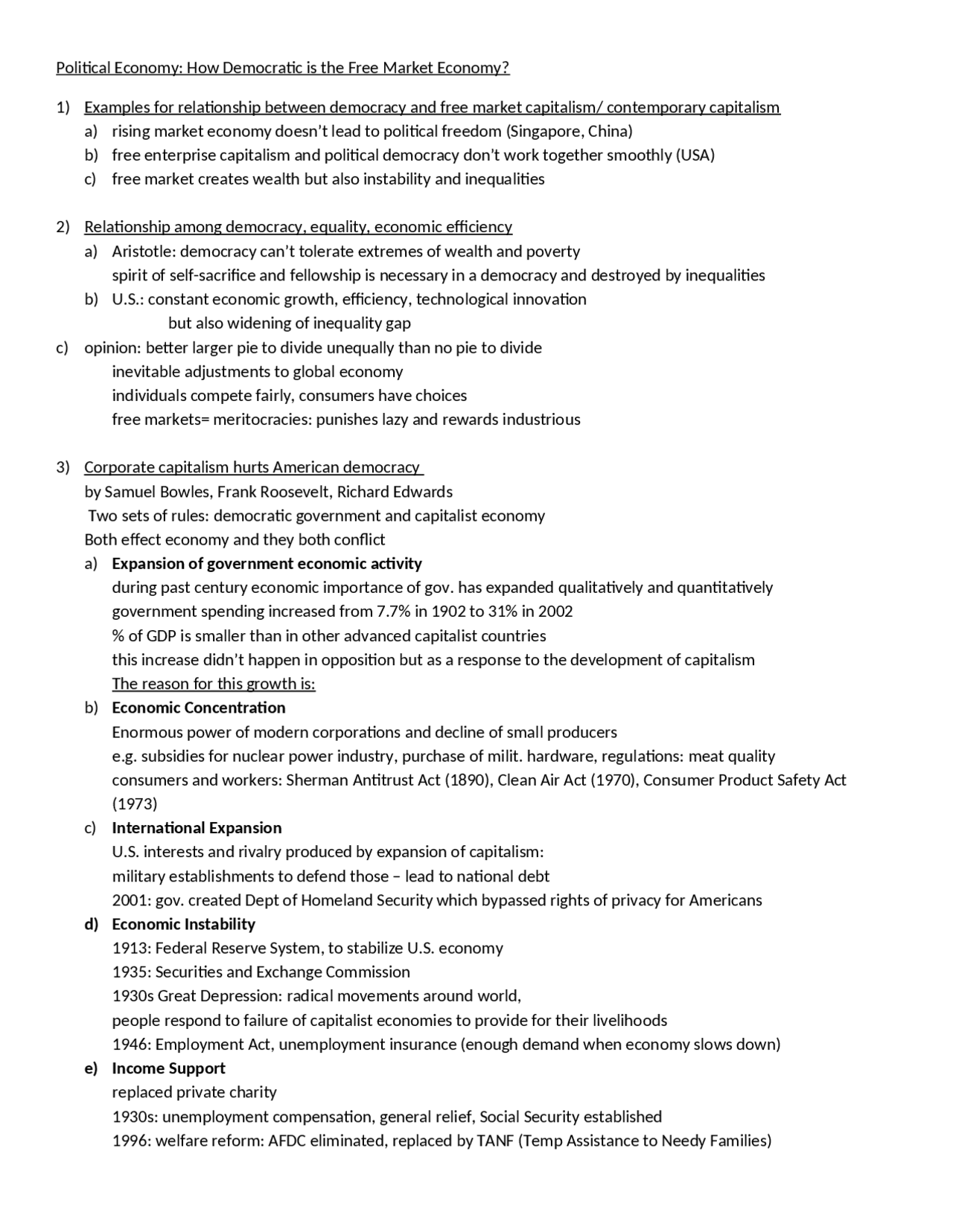 Political Economy - American Government and Politics | POLS 101 - Docsity