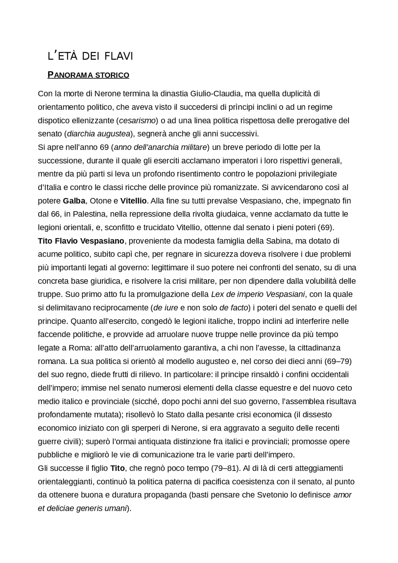 Letà Dei Flavi Docsity