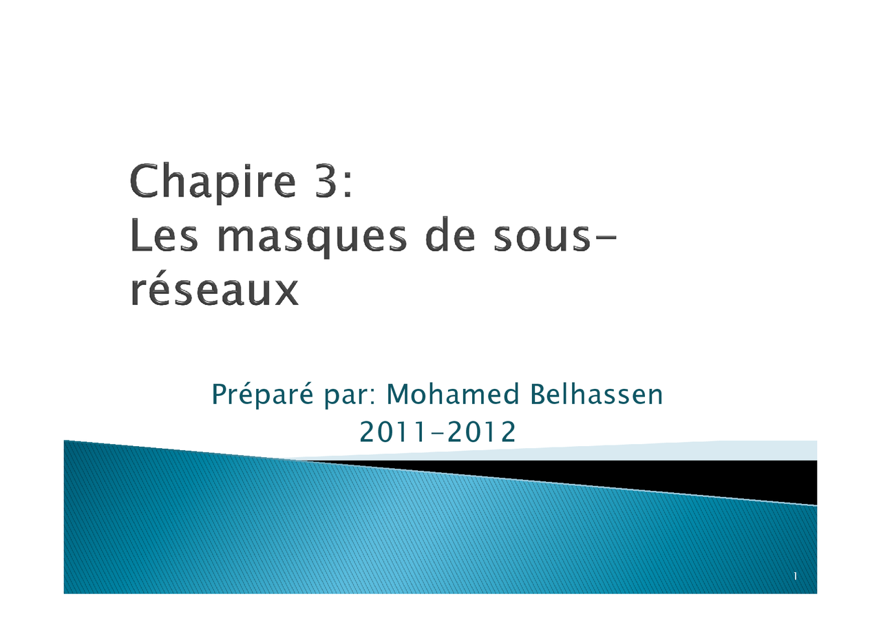 Notes Sur Les Masques De Sous Réseau Docsity