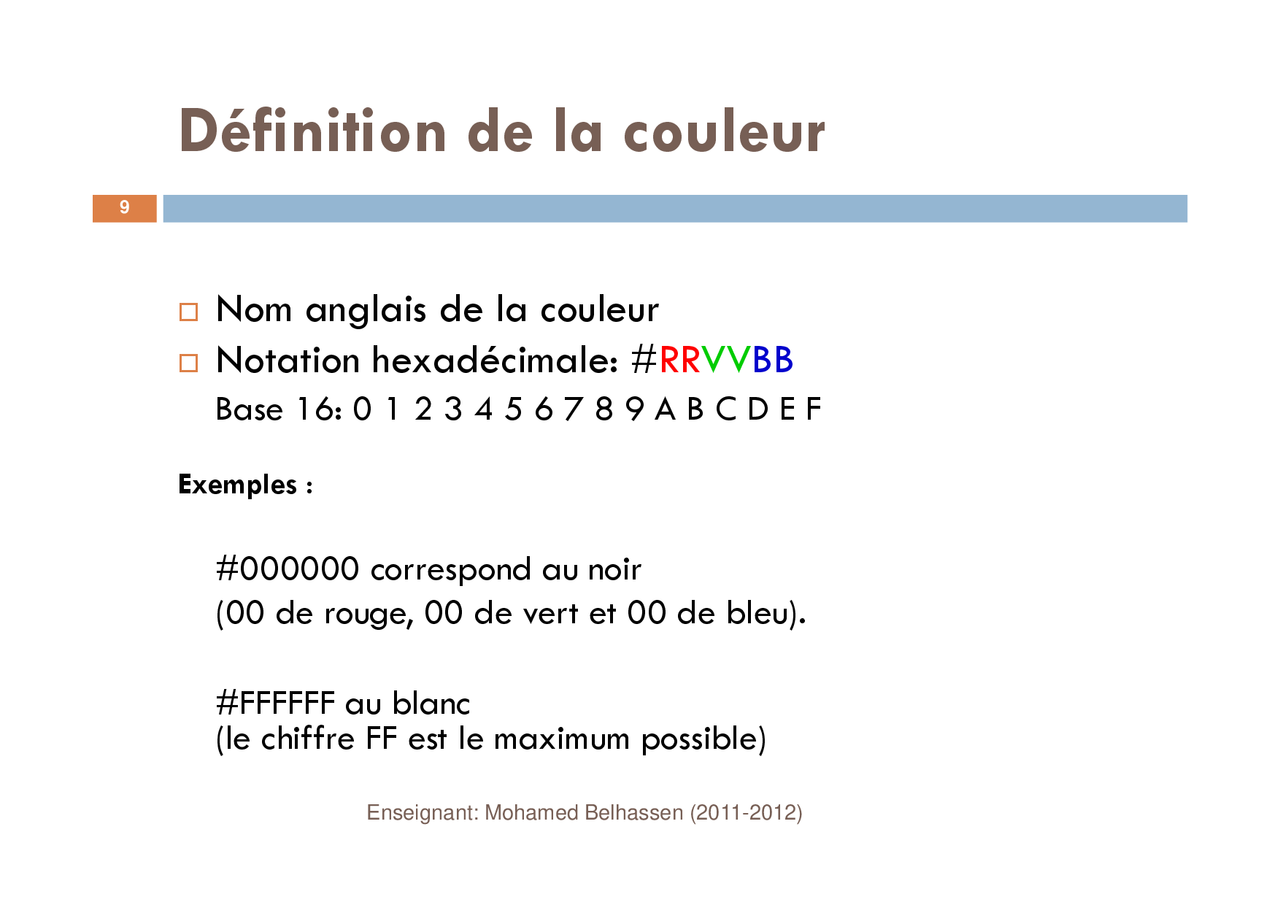 Notes Sur Lintroduction à Html 2° Partie Docsity