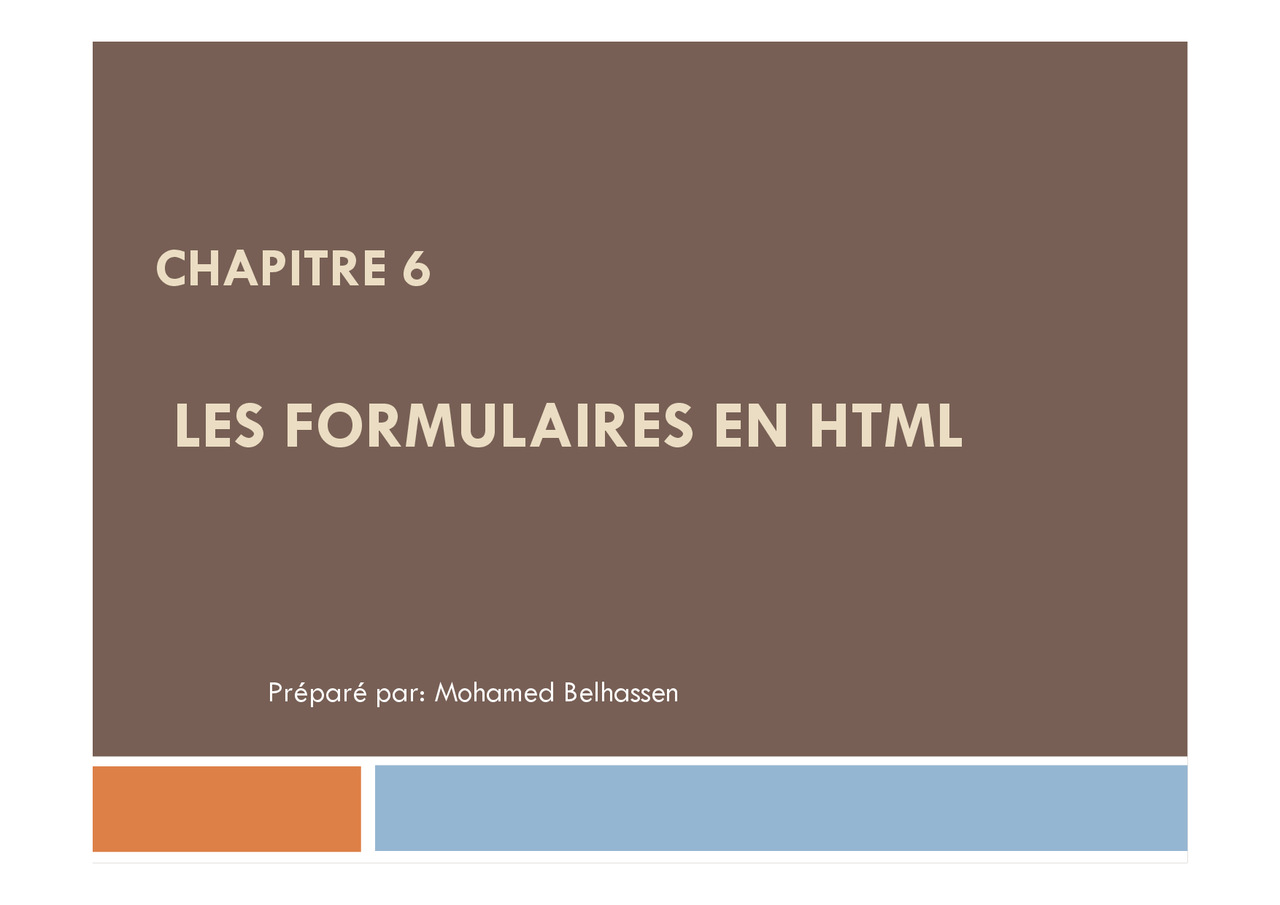 Notes Sur Les Formulaires 1° Partie Docsity