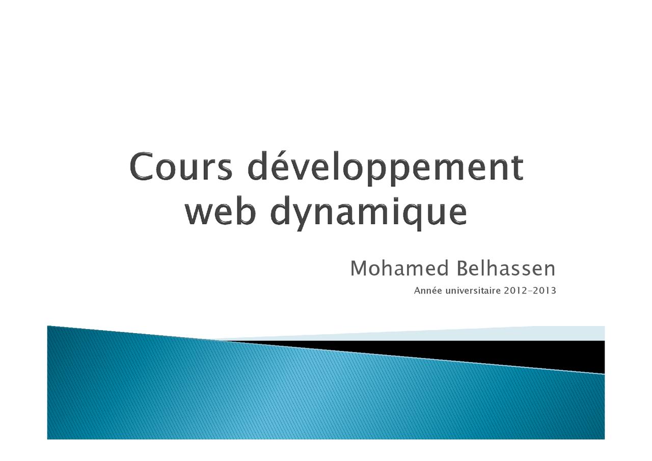 Notes sur le développement web dynamique - Docsity