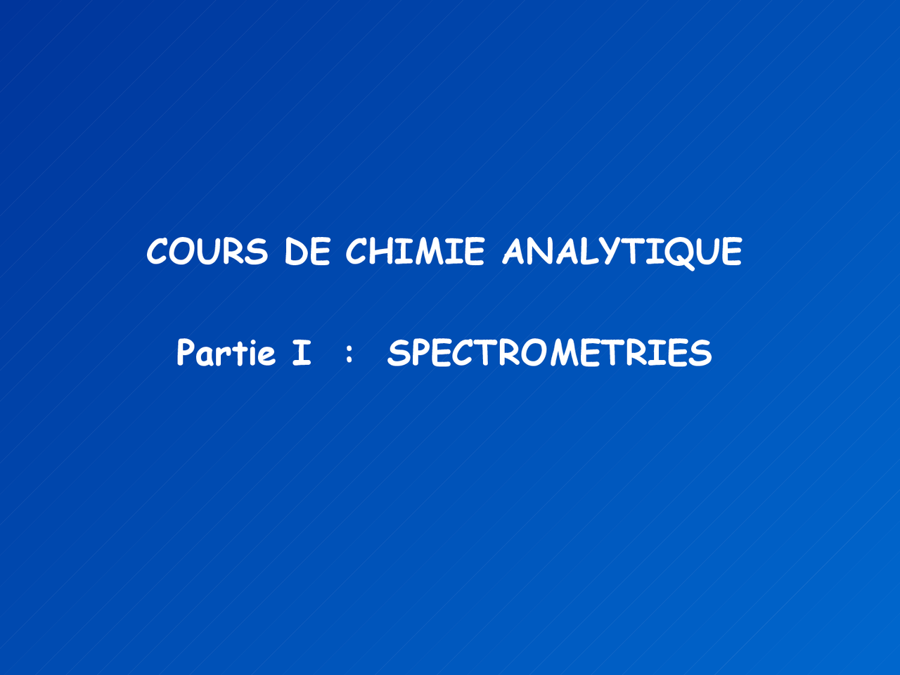 Notes Sur La Spectrométrie 1° Partie Notes Chimie Analytique Docsity