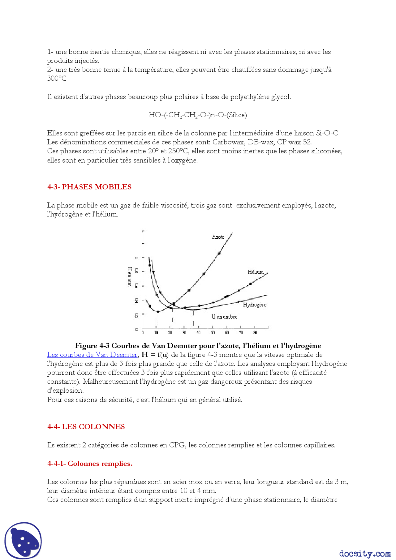 Notes Sur Le Thème De La Chromatographie 3° Partie Docsity