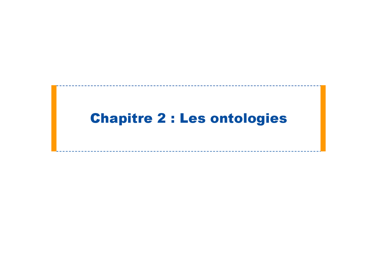 Notes Sur Les Ontologies 1° Partie Docsity