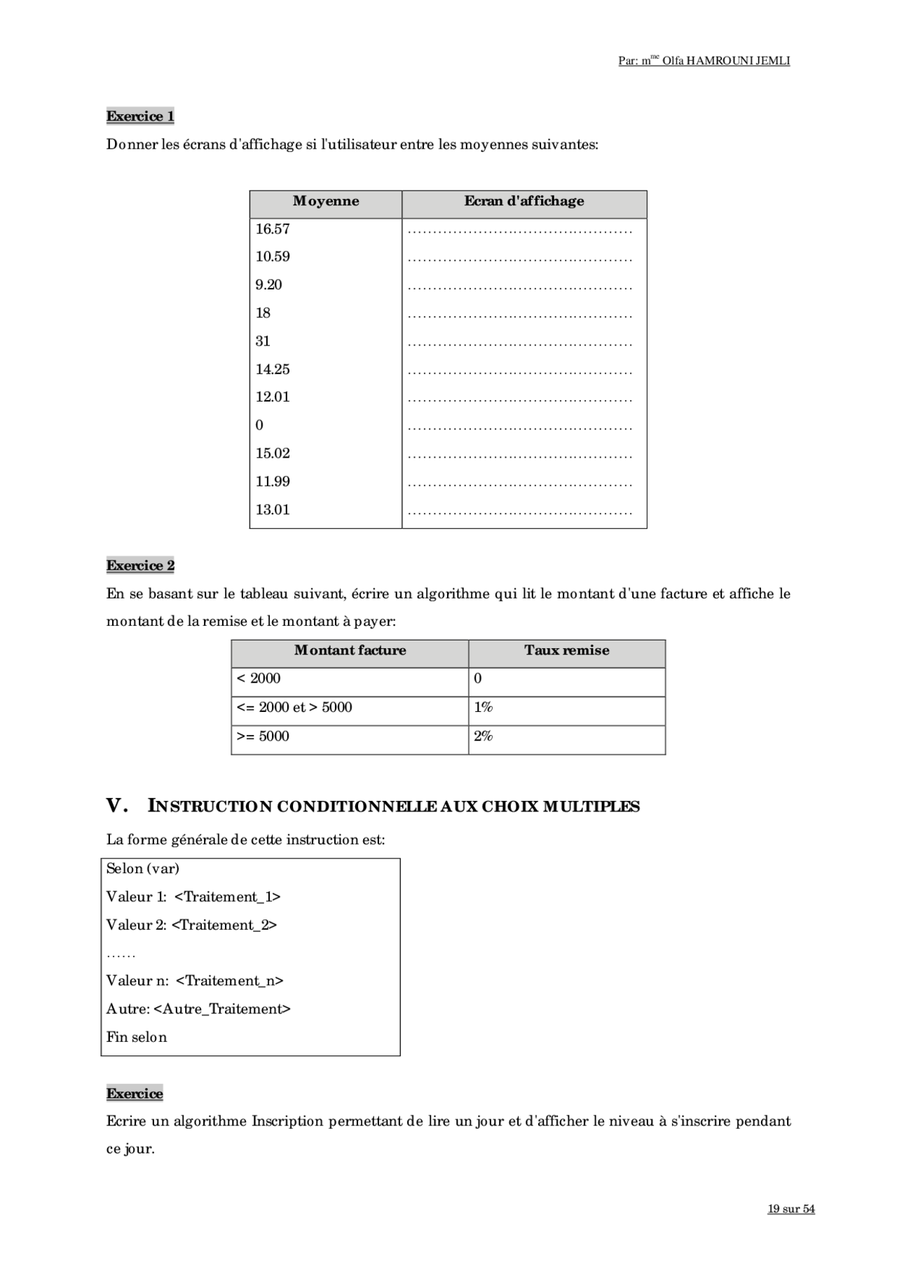 Notes Sur Les Algorithmique Et Structures De Données 2° Partie Docsity
