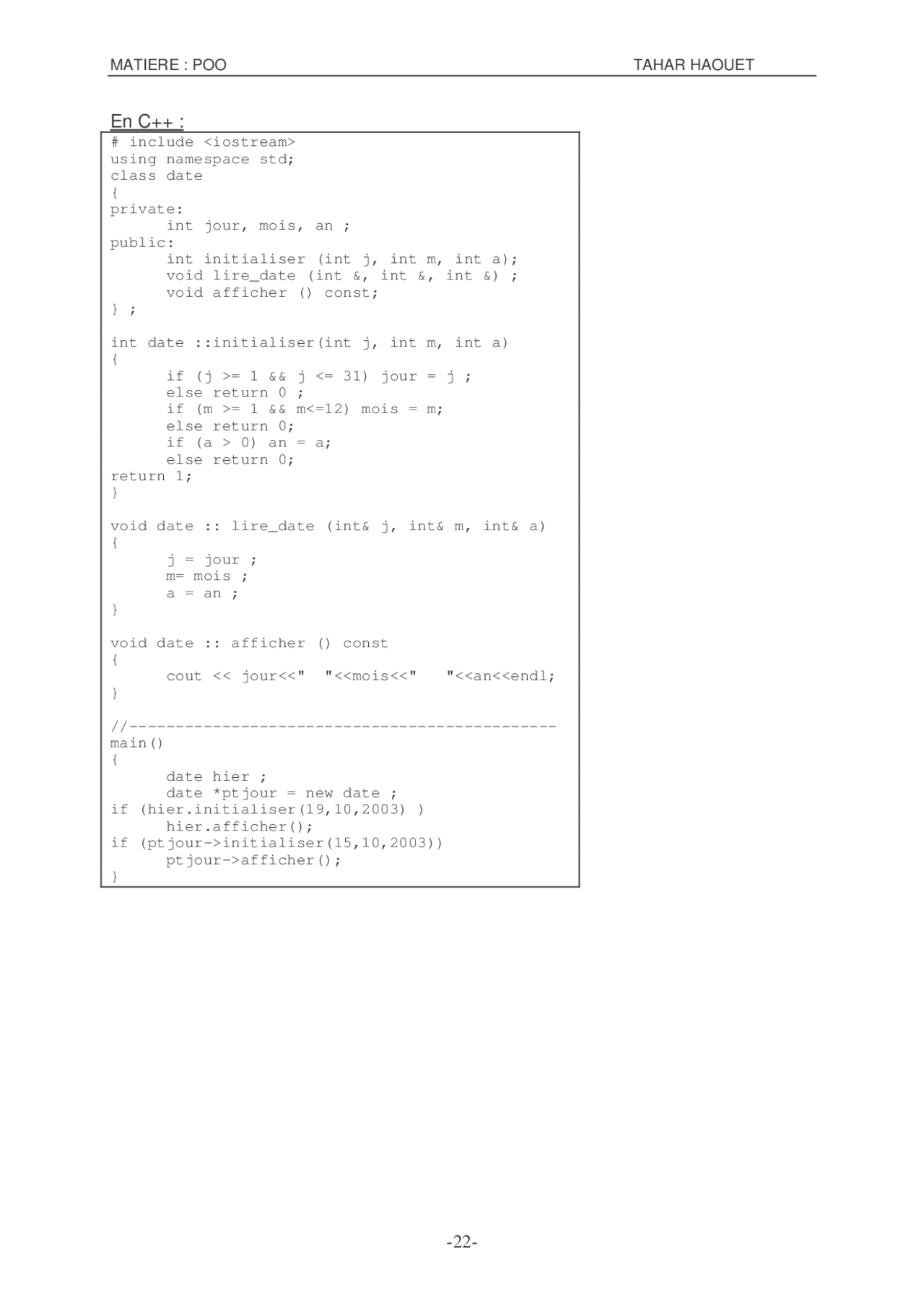 Notes Sur La Programmation Orientée Objet 2° Partie Docsity