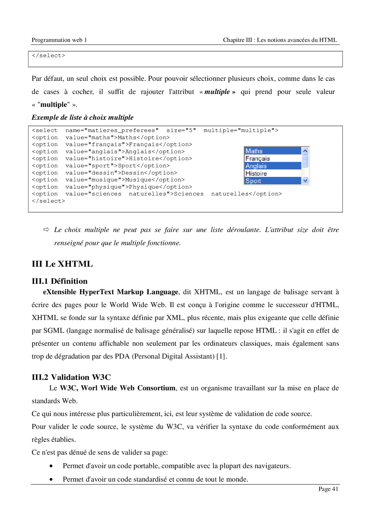 Notes Sur Le Thème De La Programmation Du Web 3° Partie Docsity