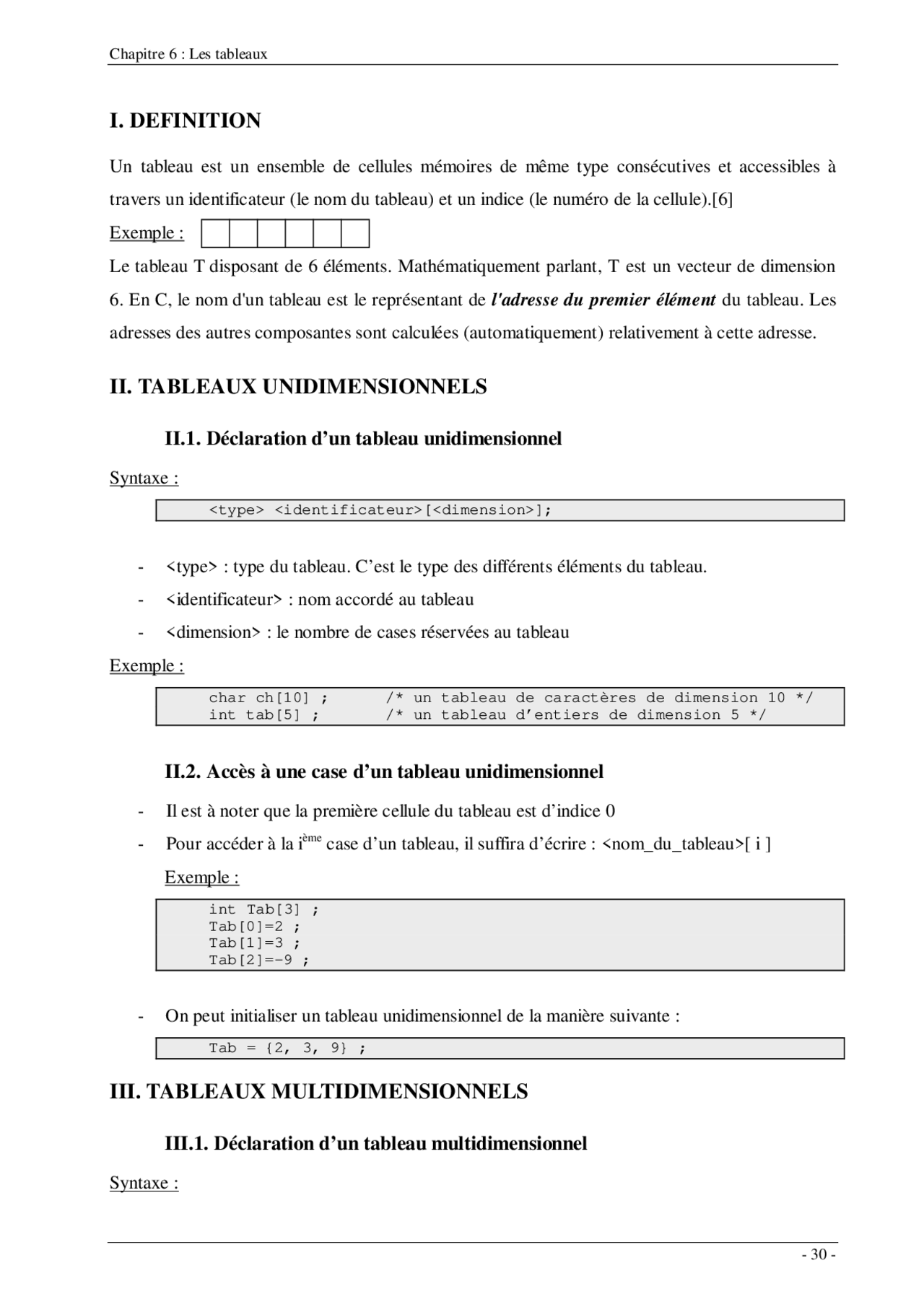 Notes Sur Les Principes Fondamentaux De La Programmation 3° Partie