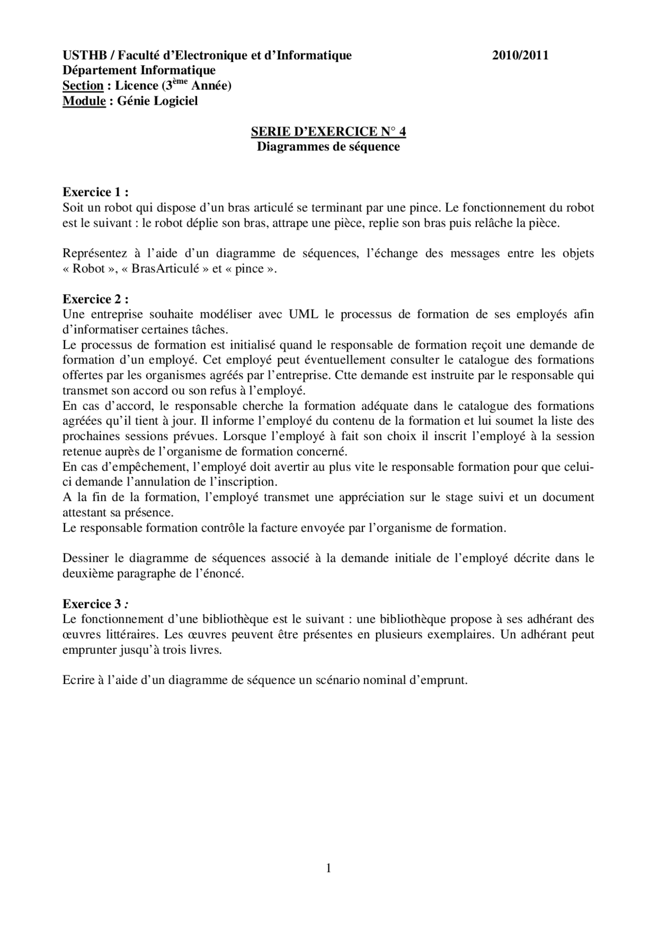 Notes Sur Le Diagrammes De Séquence Docsity