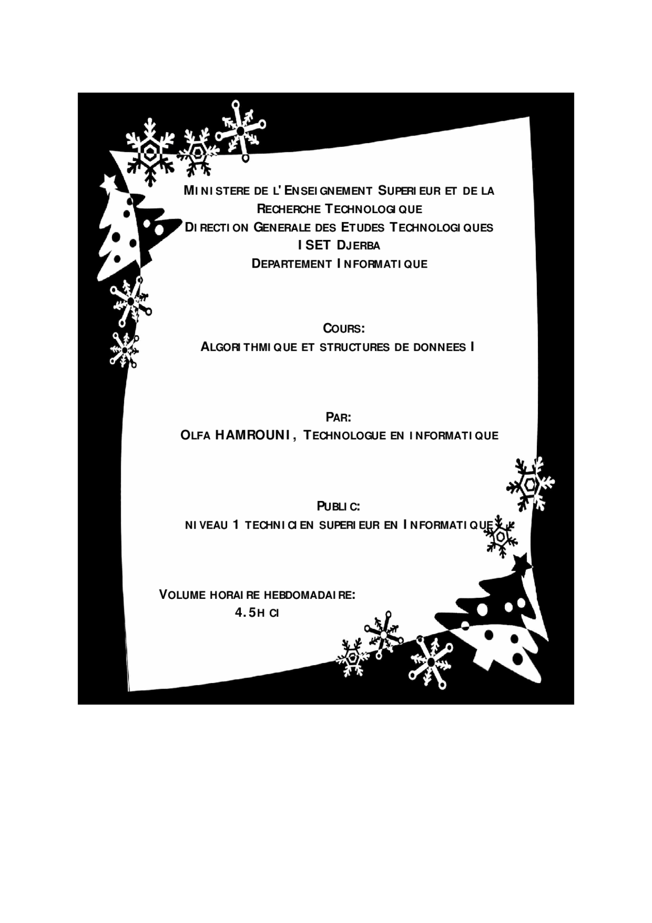 Notes Sur Les Algorithmique Et Structures De Données 1° Partie Docsity