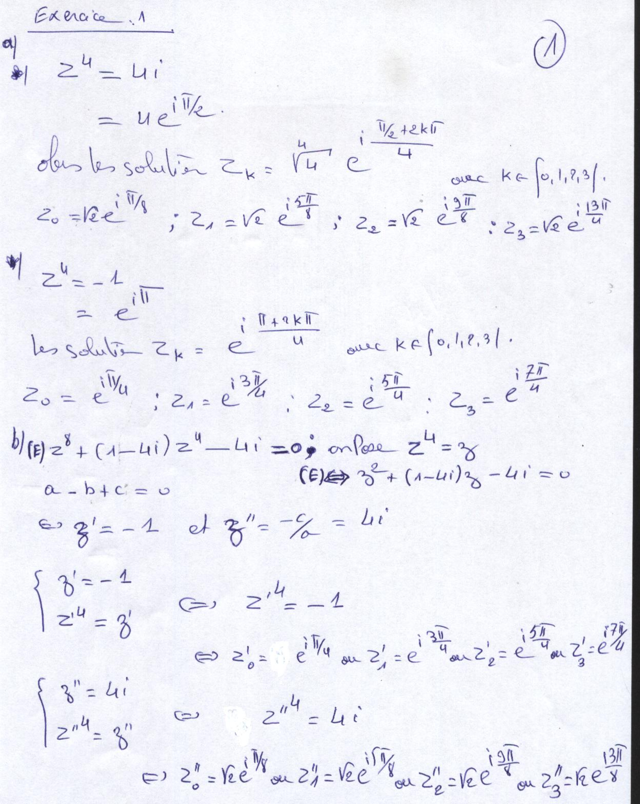 Notes sur des exercices d'algèbre - Docsity