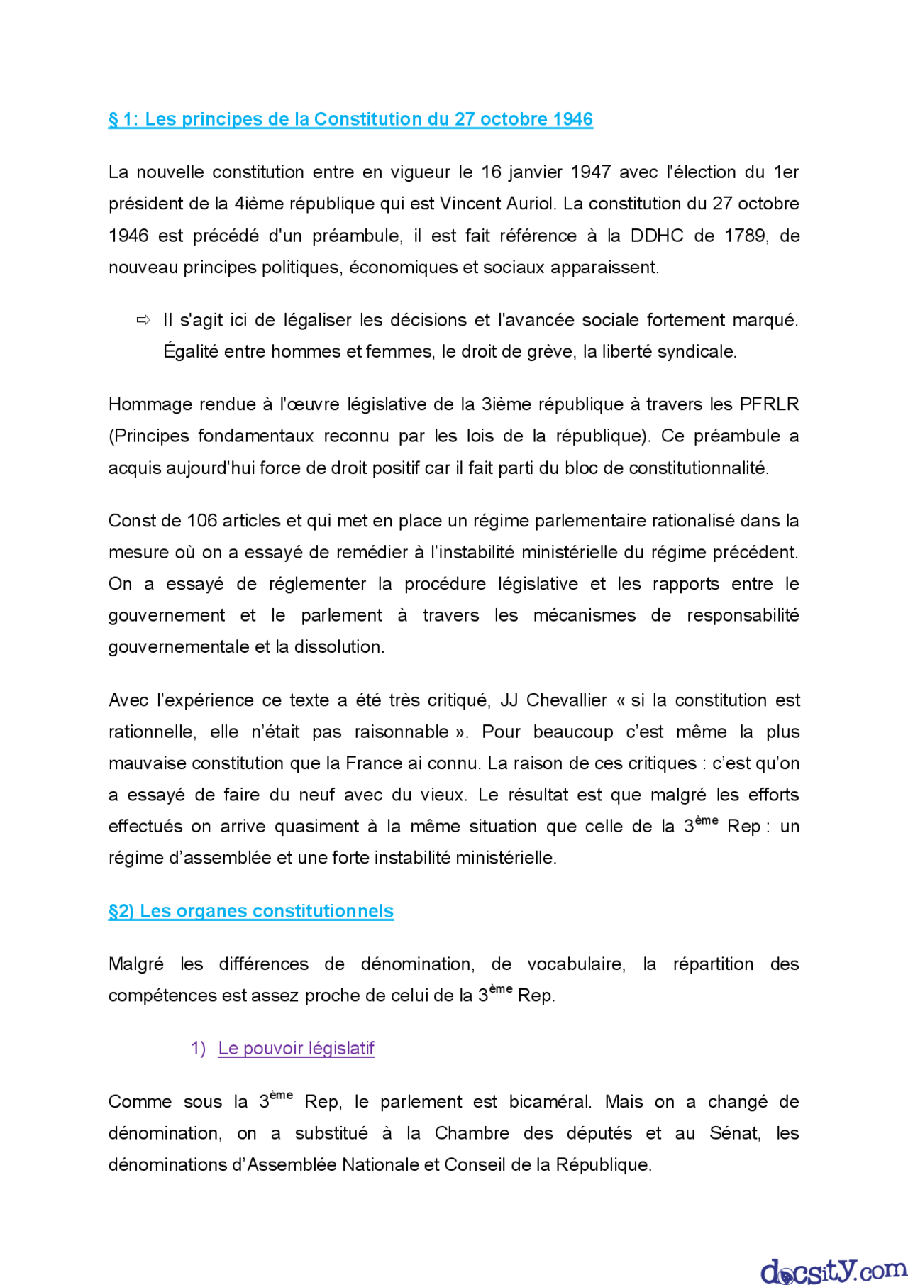 Droit Constitutionnel Notes Complètes 2° Partie Docsity