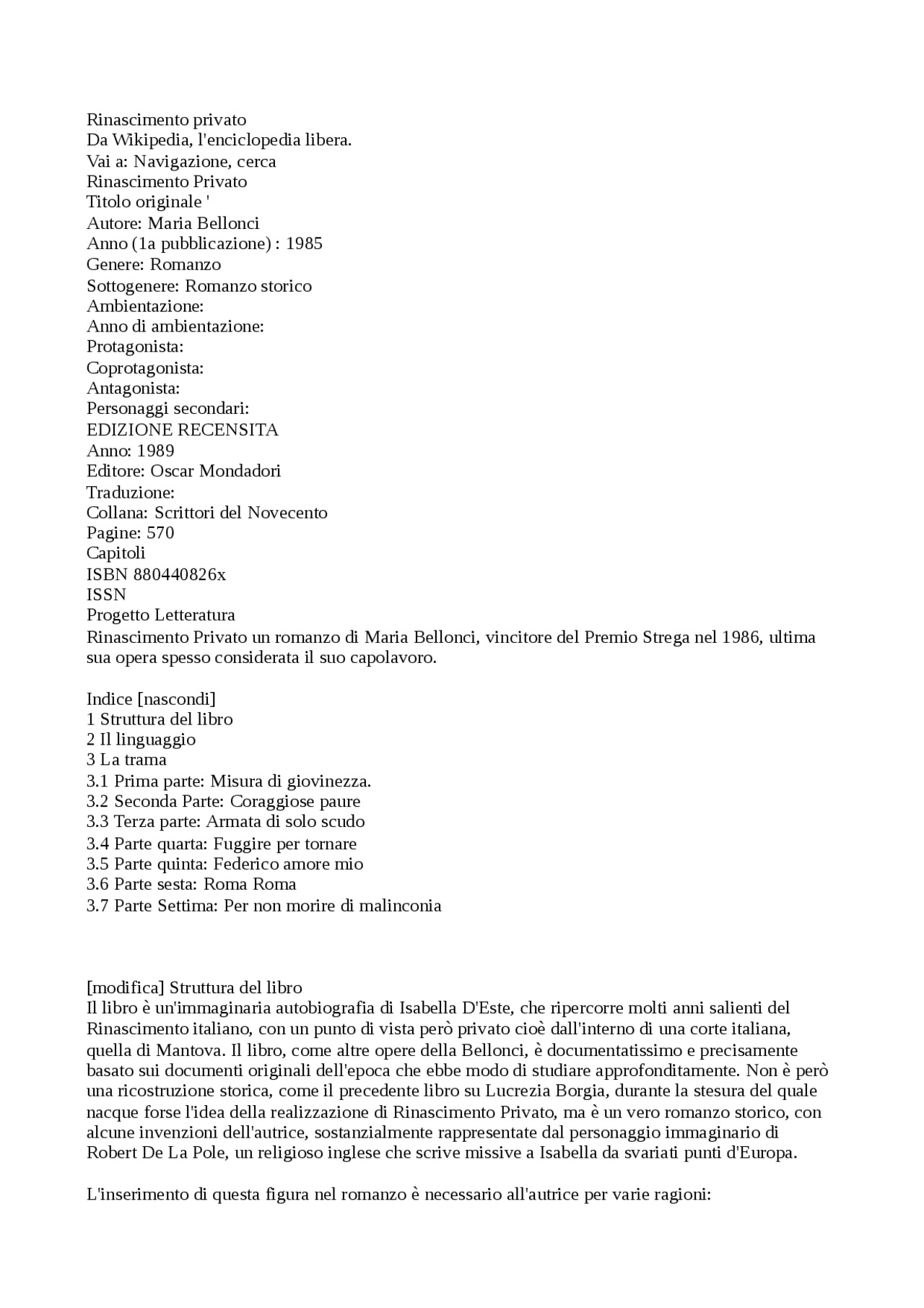 Rinascimento Privato Docsity