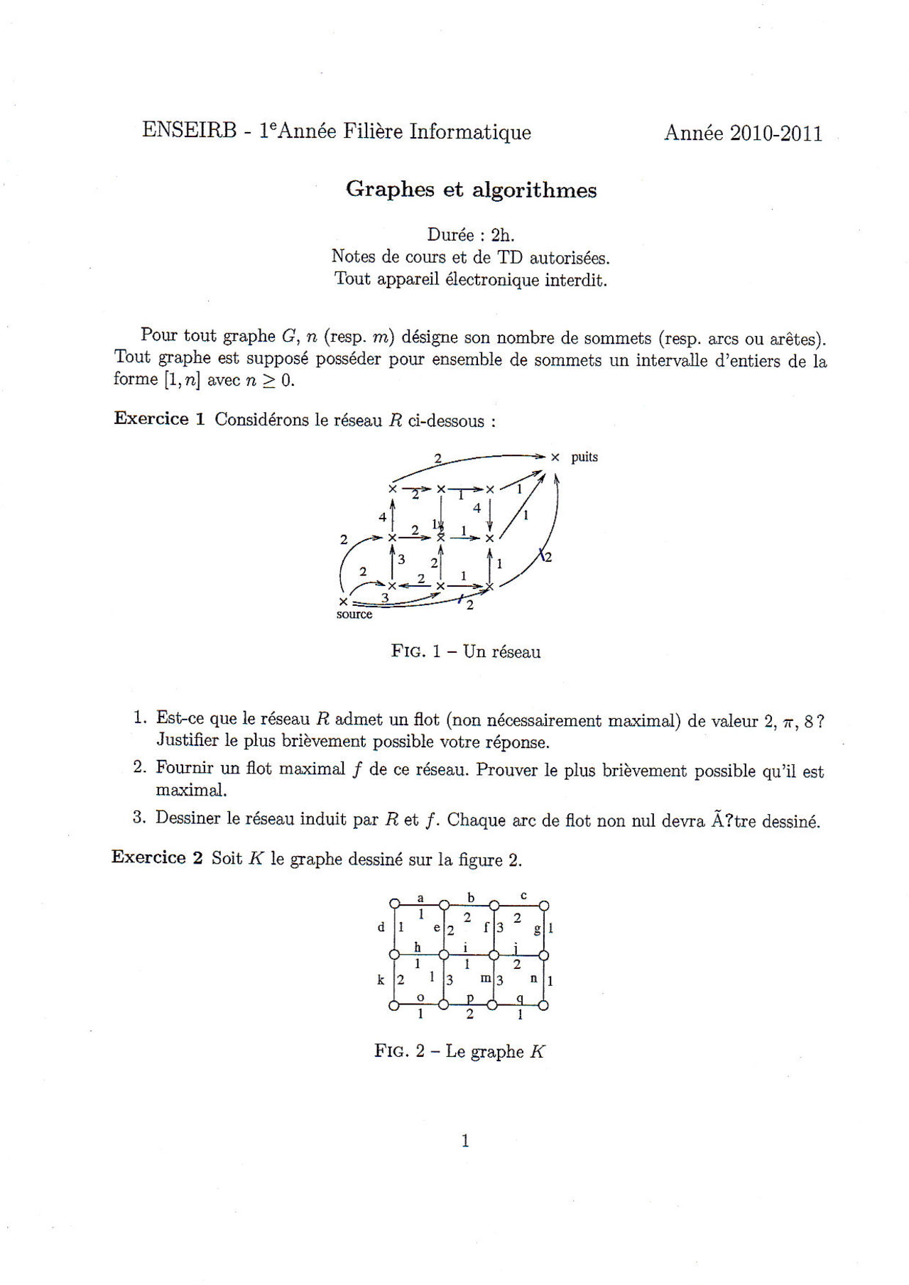 Exercices Sur Les Graphes Et Les Algorithmes 5 Docsity