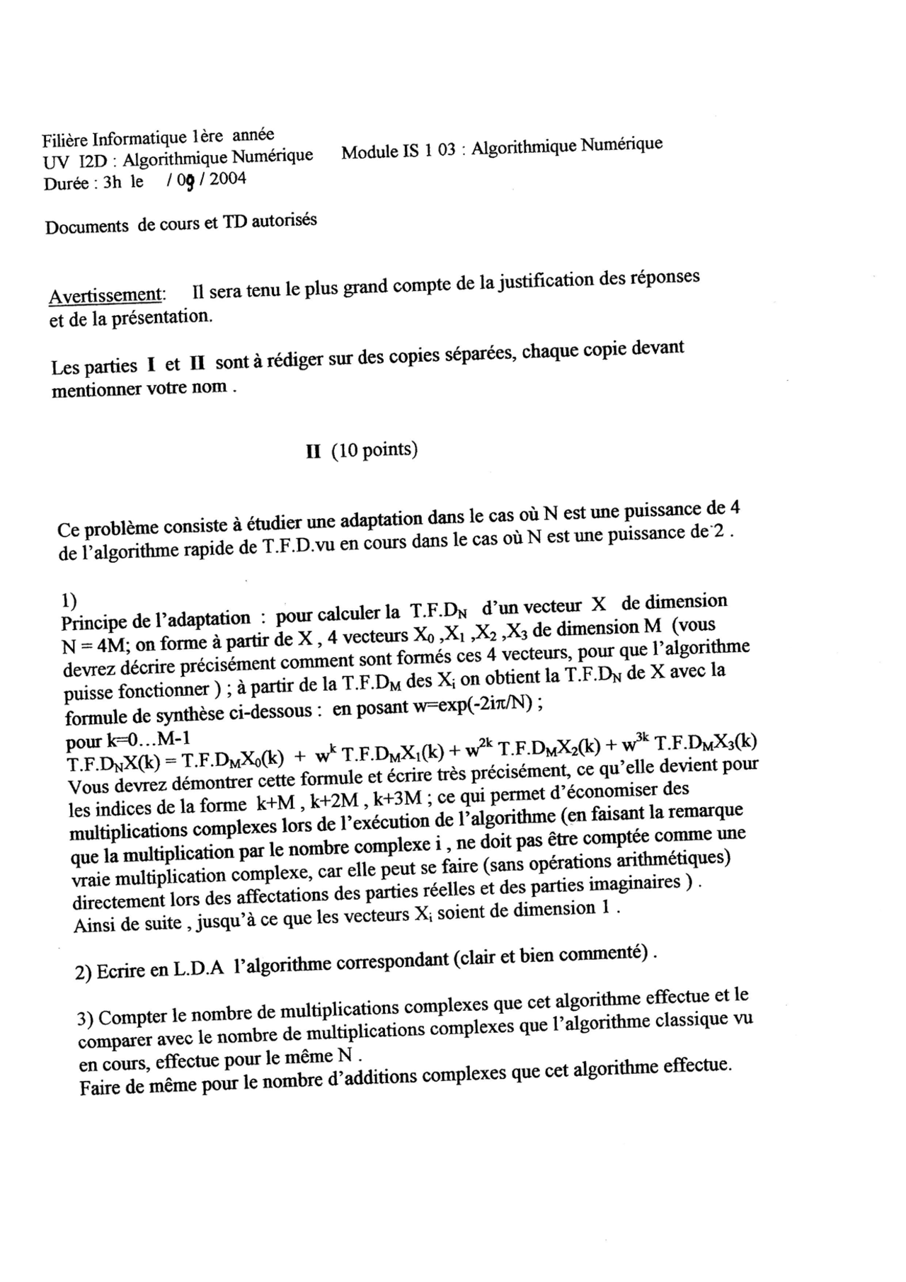 Exercices Sur Lalgorithmique Numérique 3 Docsity