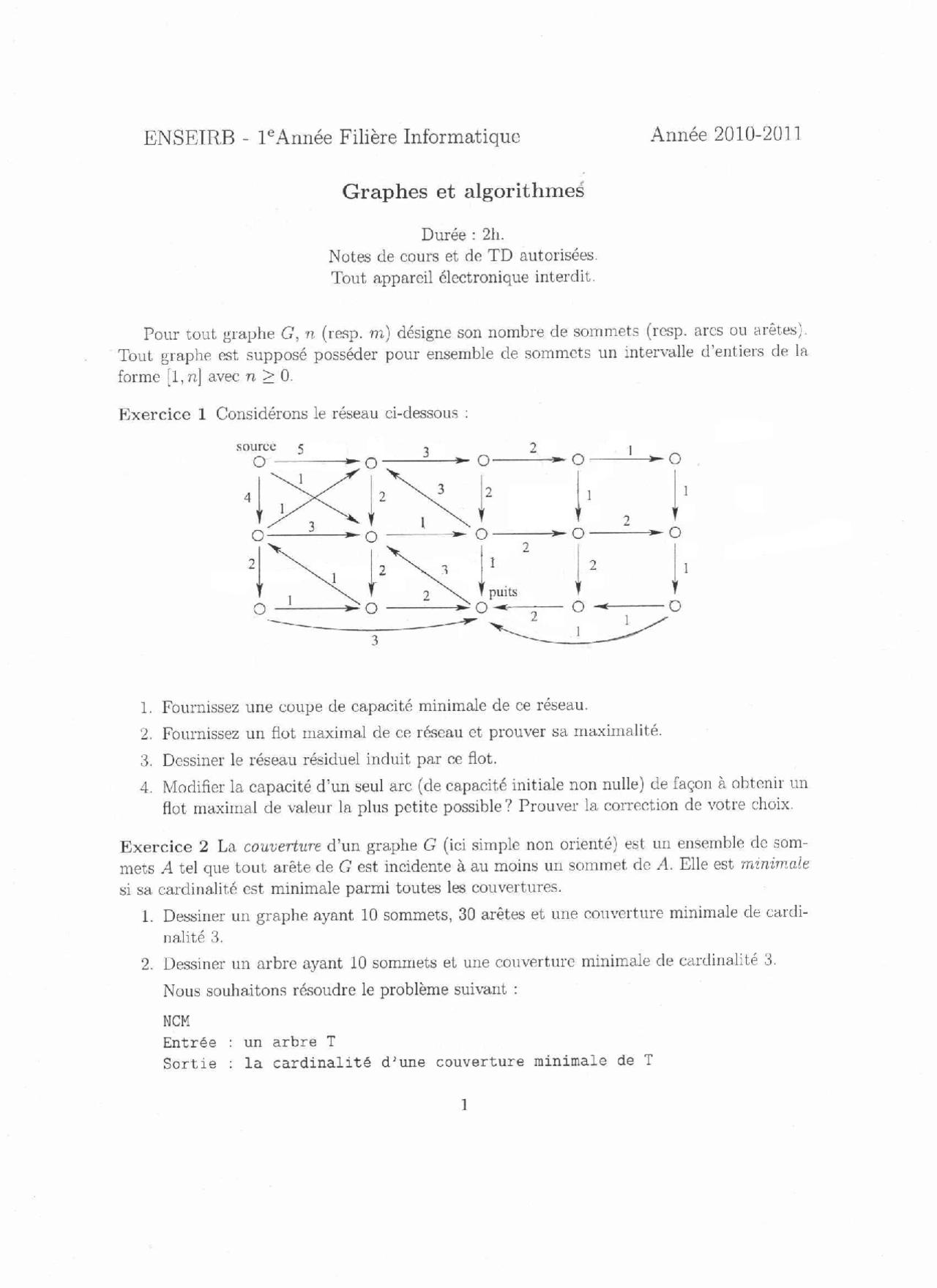 Exercices Sur Les Graphes Et Les Algorithmes 3 Docsity