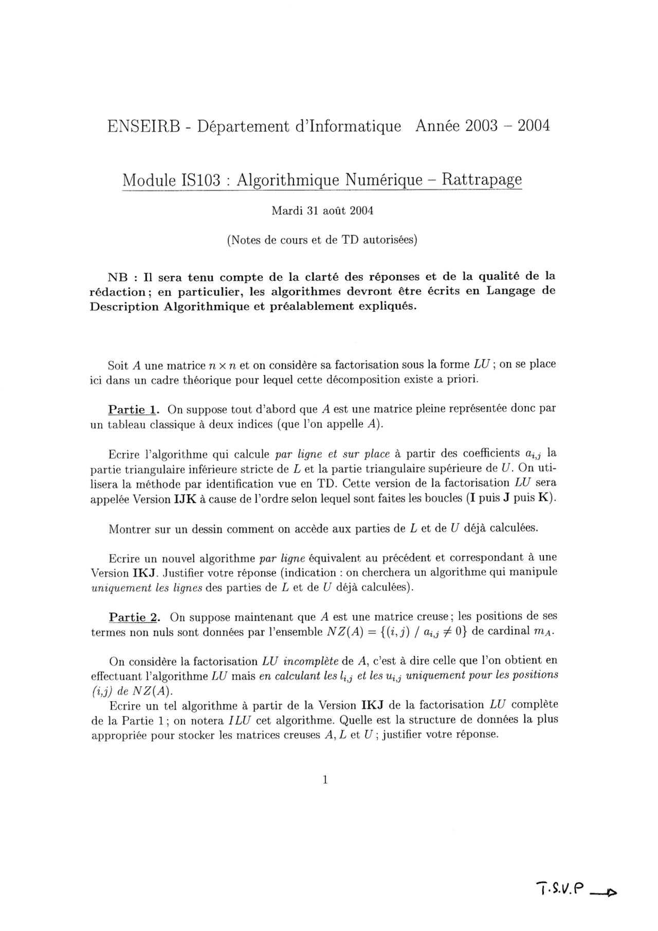 Exercices Sur Lalgorithmique Numérique 4 Docsity
