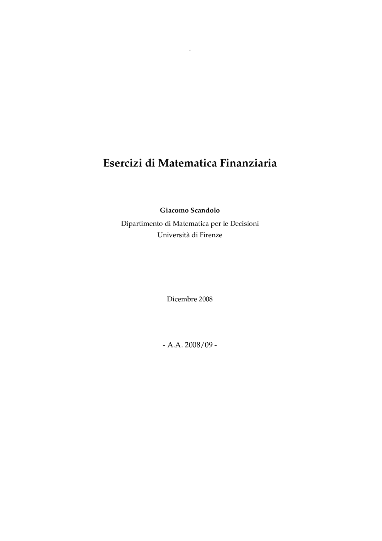 Esercizi matematica finanziaria - Docsity