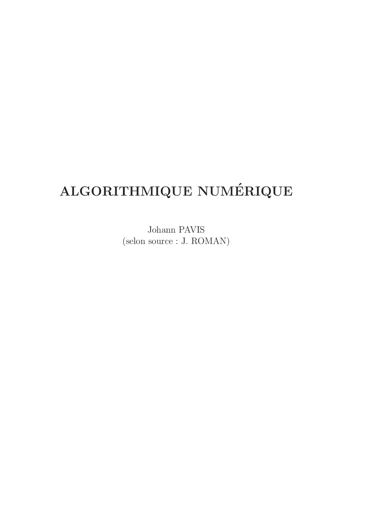 Notes Sur Les Principes De Lalgorithmique Numérique 1° Partie Docsity