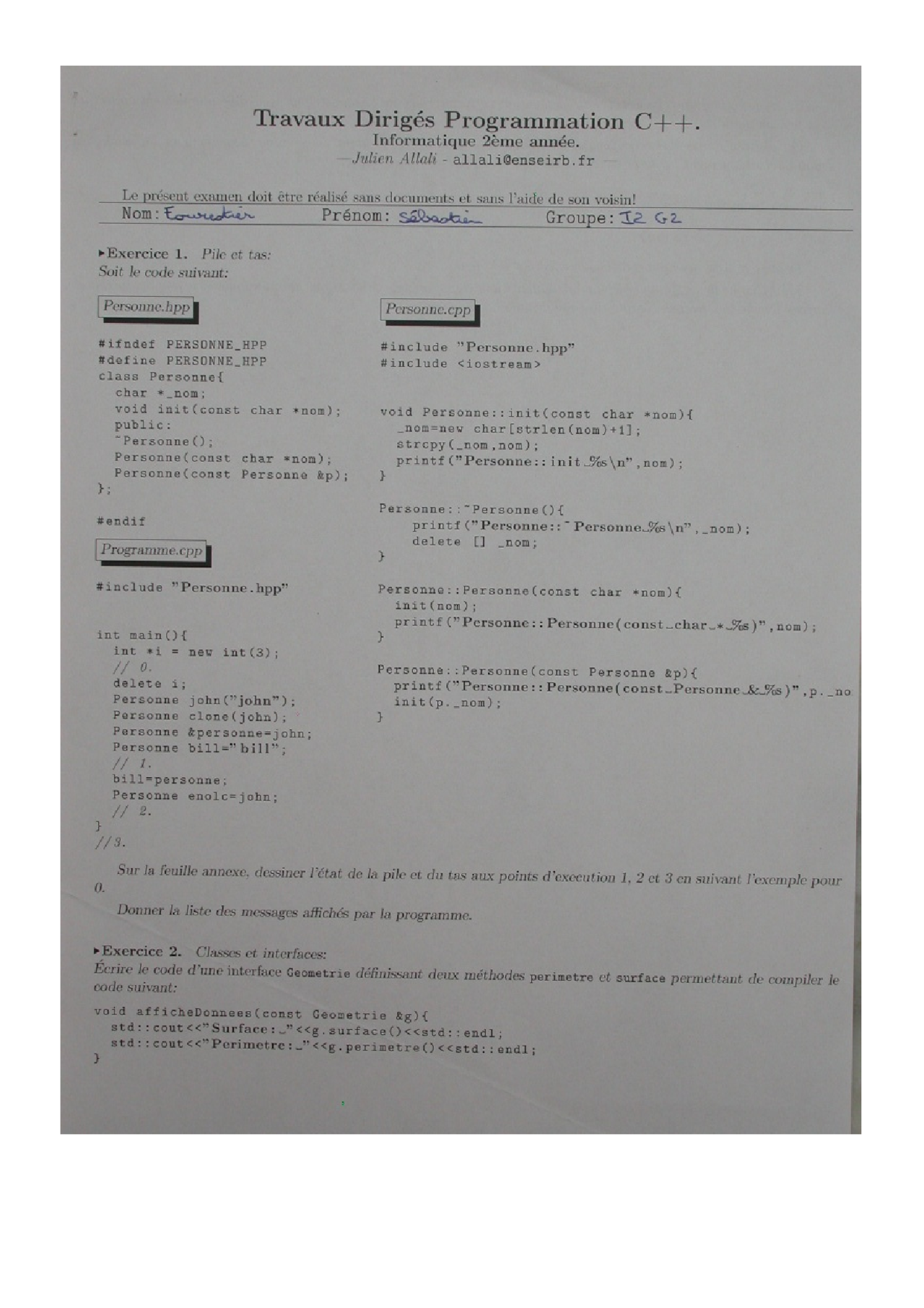 Exercices Sur La Programmation En C Docsity