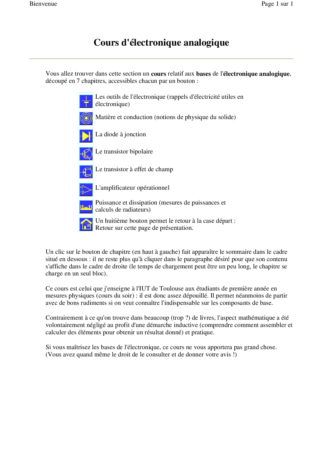 Notes Sur Le Thème Délectronique Analogique Docsity