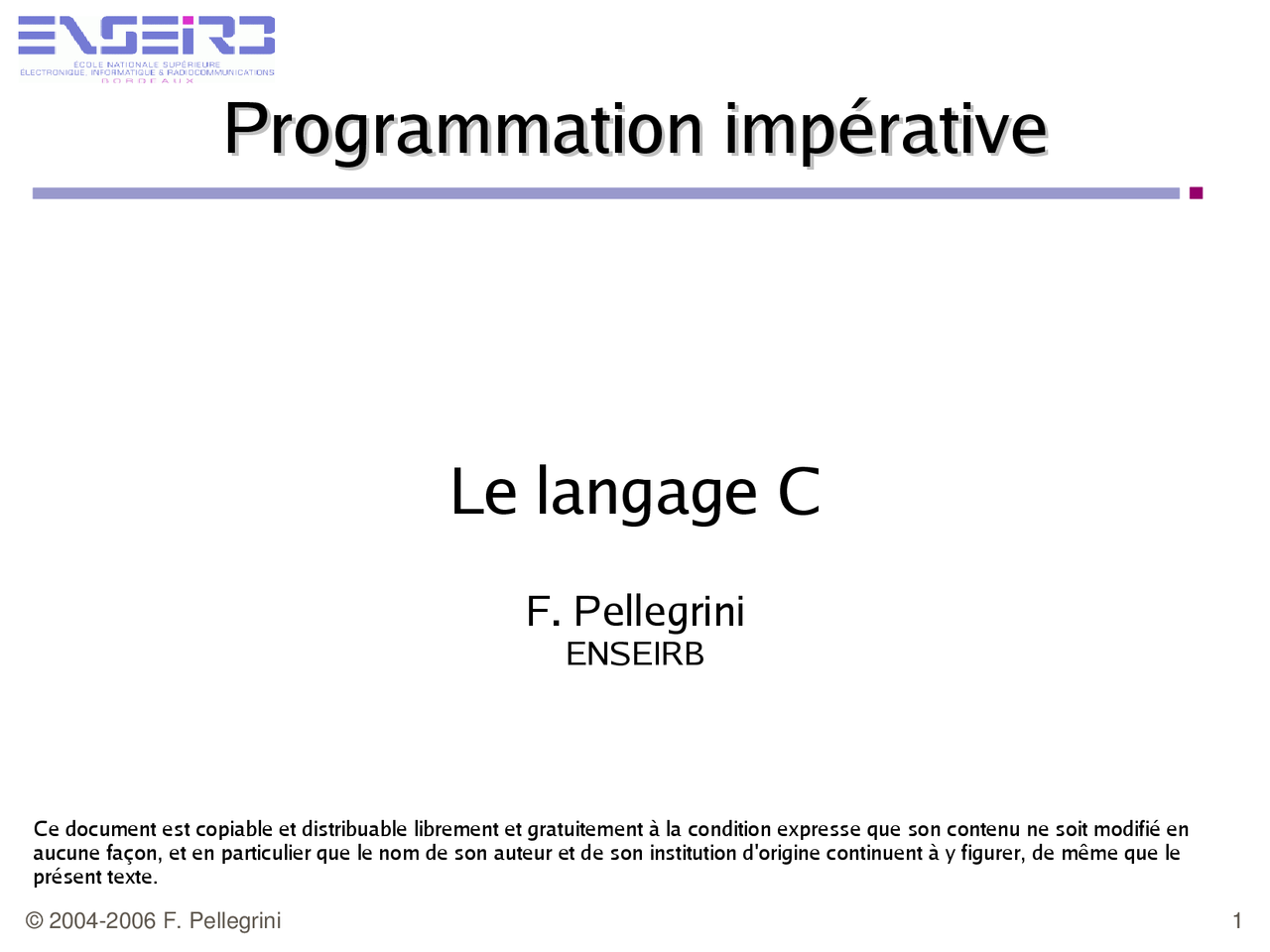 Notes Sur La Programmation Impérative Docsity