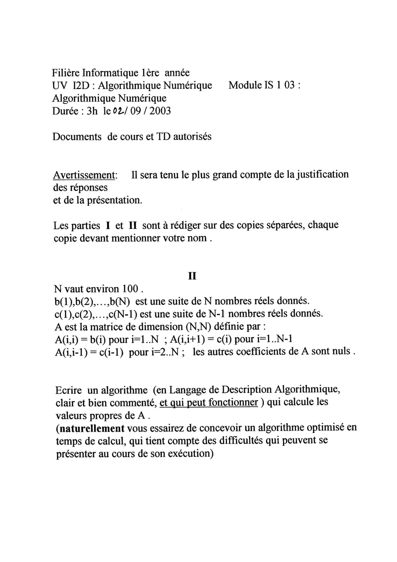 Exercices Sur Lalgorithmique Numérique 6 Docsity