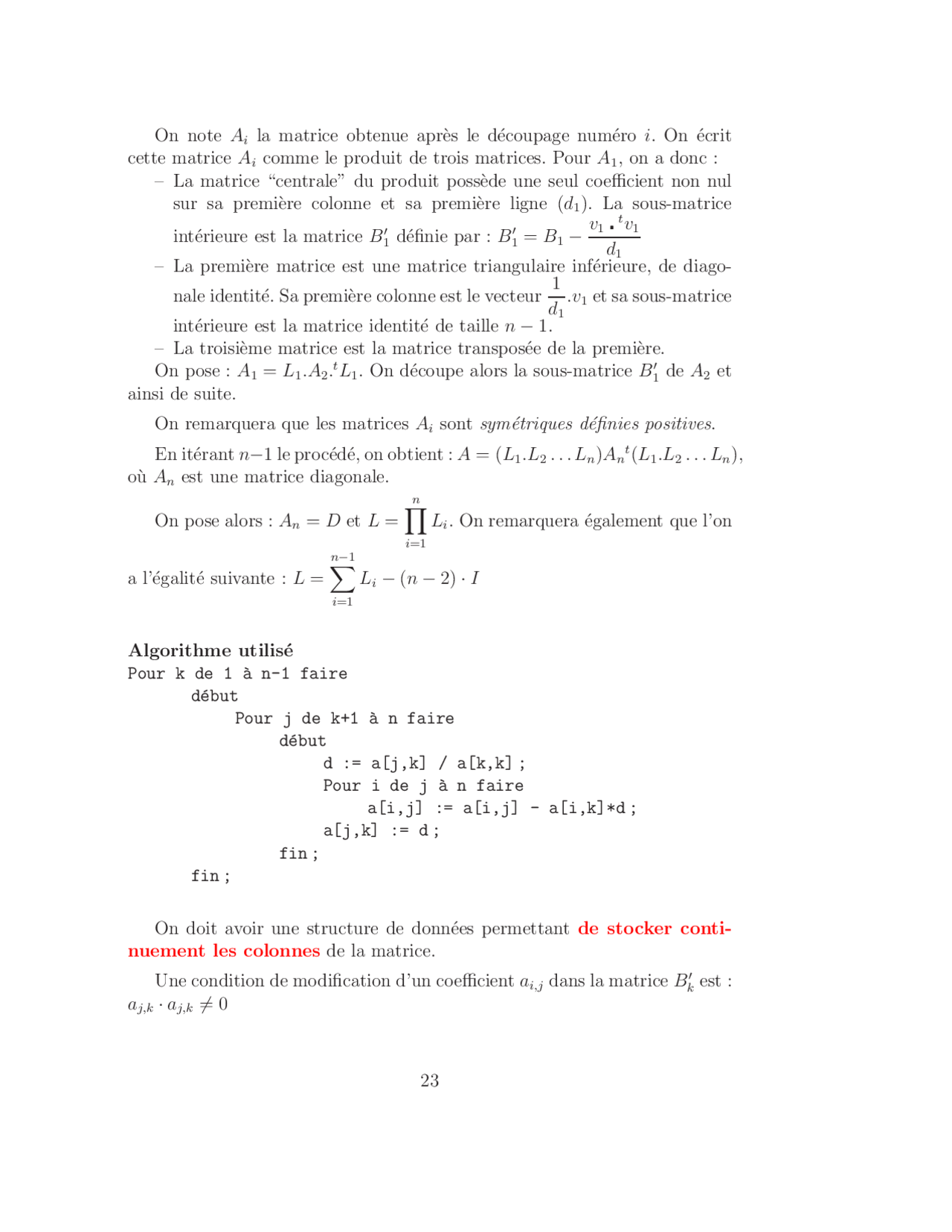 Notes Sur Les Principes De Lalgorithmique Numérique 3° Partie Docsity