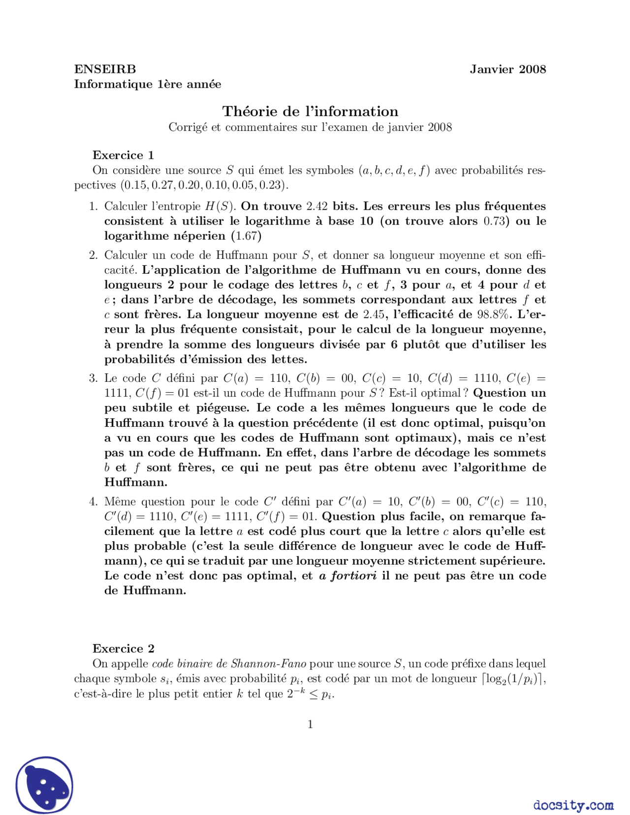Exercices sur le traitement de l'information | Exercices Applications des sciences informatiques ...