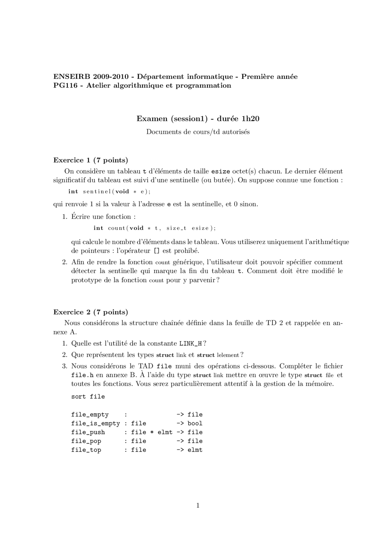 Exercices Sur Lalgorithmique Et La Programmation 1 Docsity