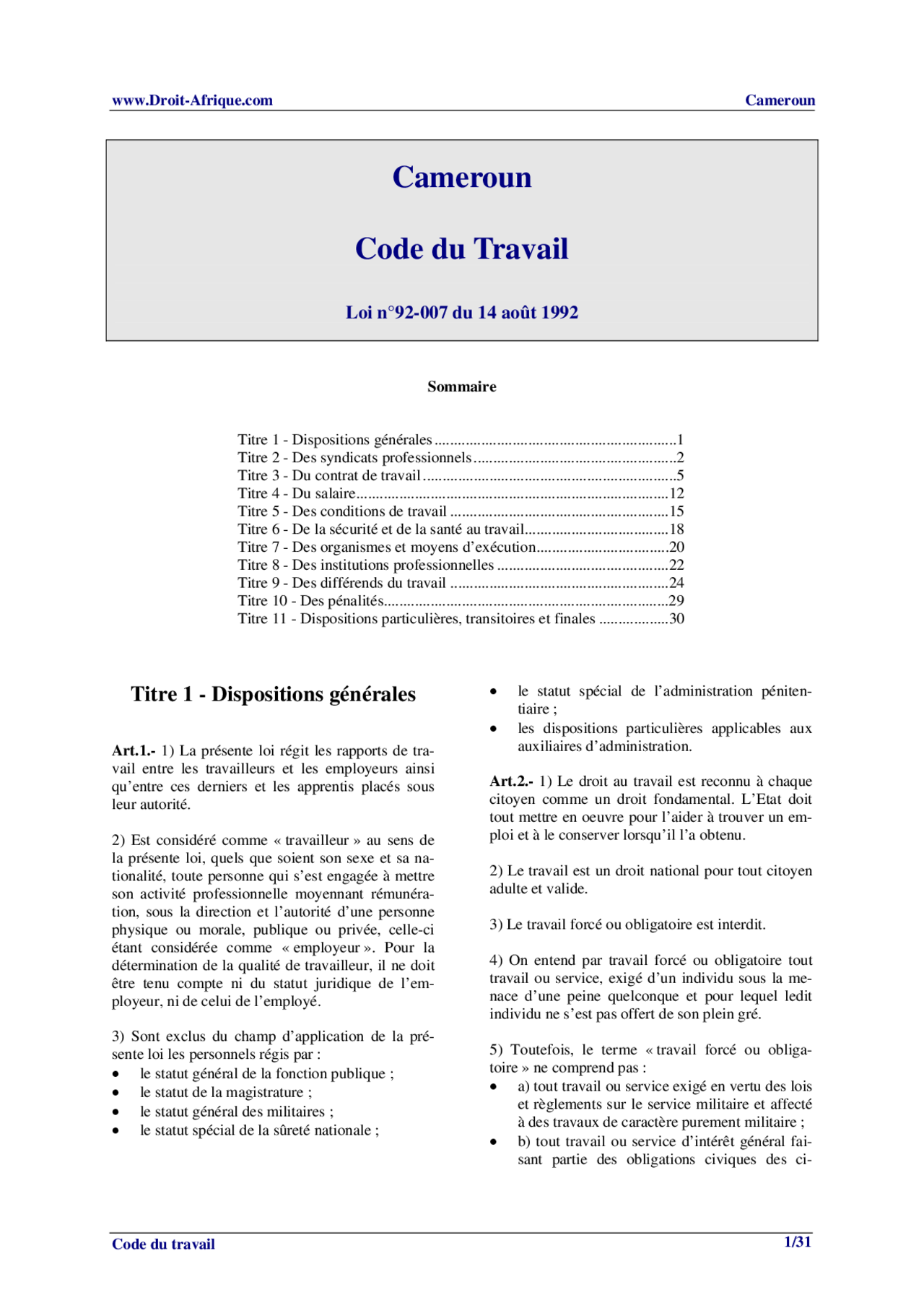 Notes Sur Le Code Du Travail En Cameroun 1 Partie Docsity notes-sur-le-code-du-travail-en-cameroun-1-partie-docsity