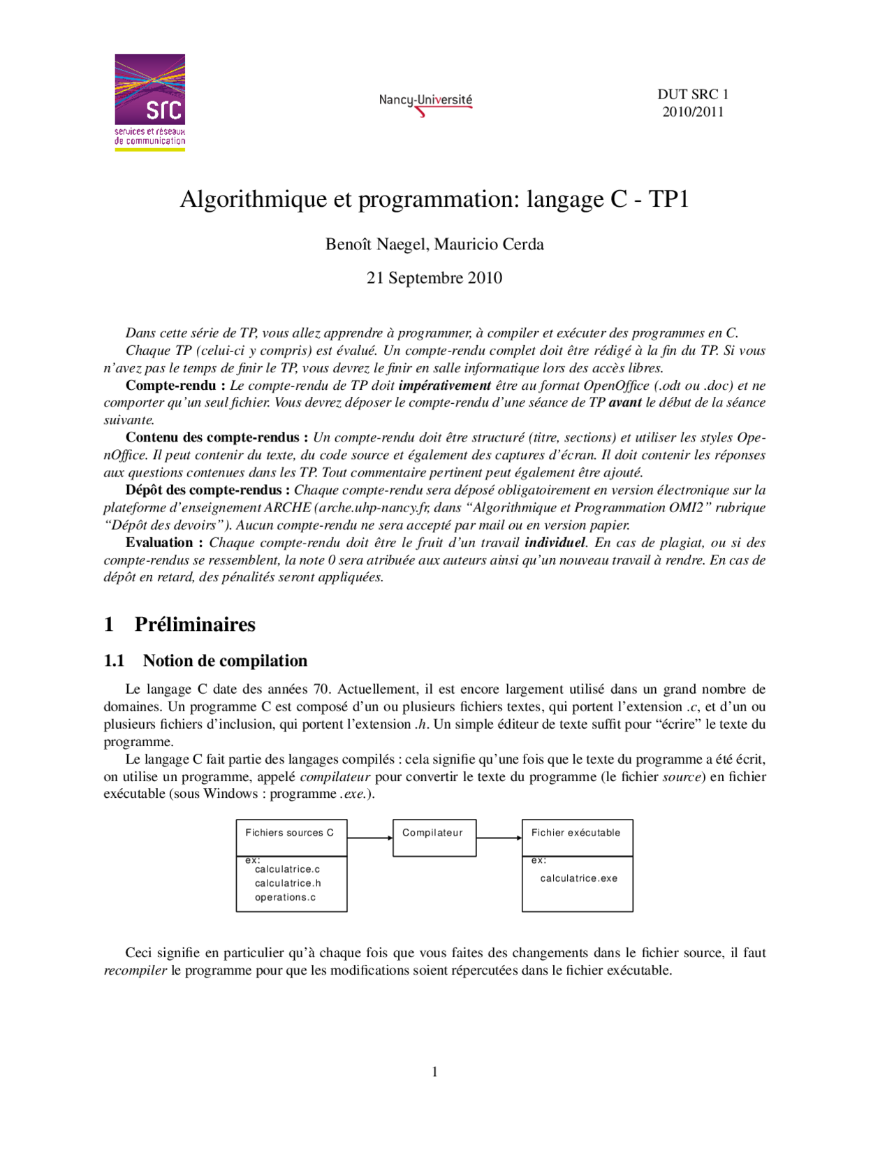 Notes Sur Lalgorithmique Et Programmation Langage C Notes