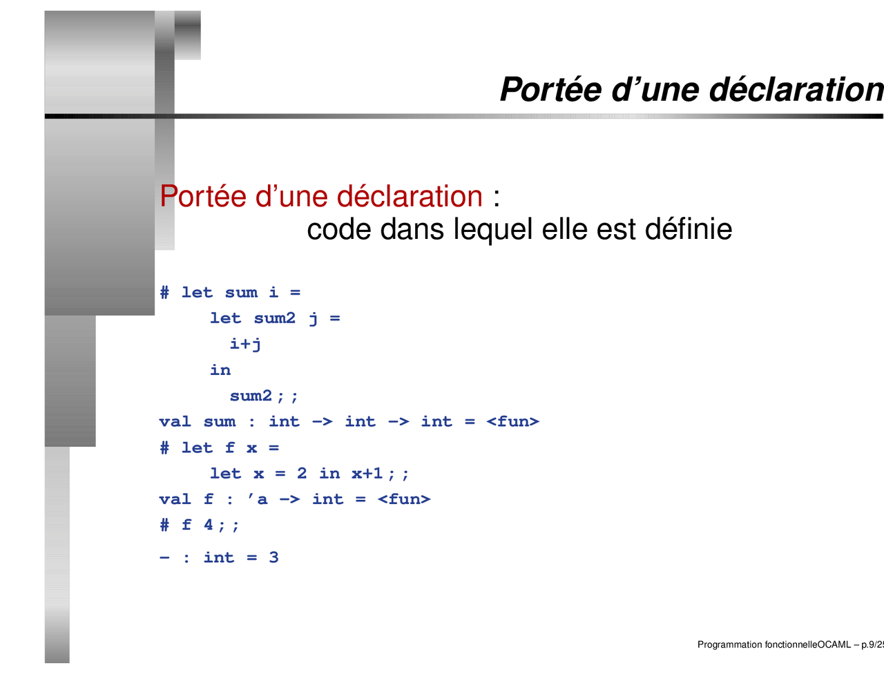 Notes Sur La Programmation Fonctionnelle Ocaml 2° Partie Docsity