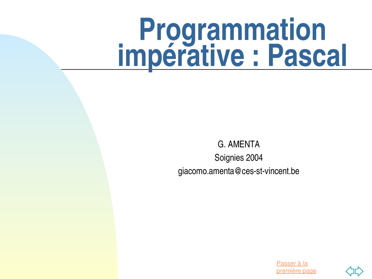 Notes Sur La Programmation Impérative Pascal 1° Partie Docsity
