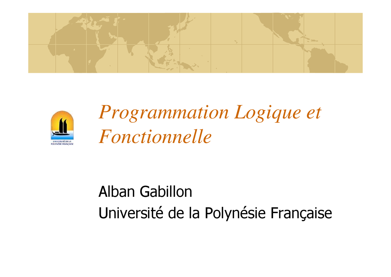 Notes Sur La Programmation Logique Et Fonctionnelle 1° Partie Docsity