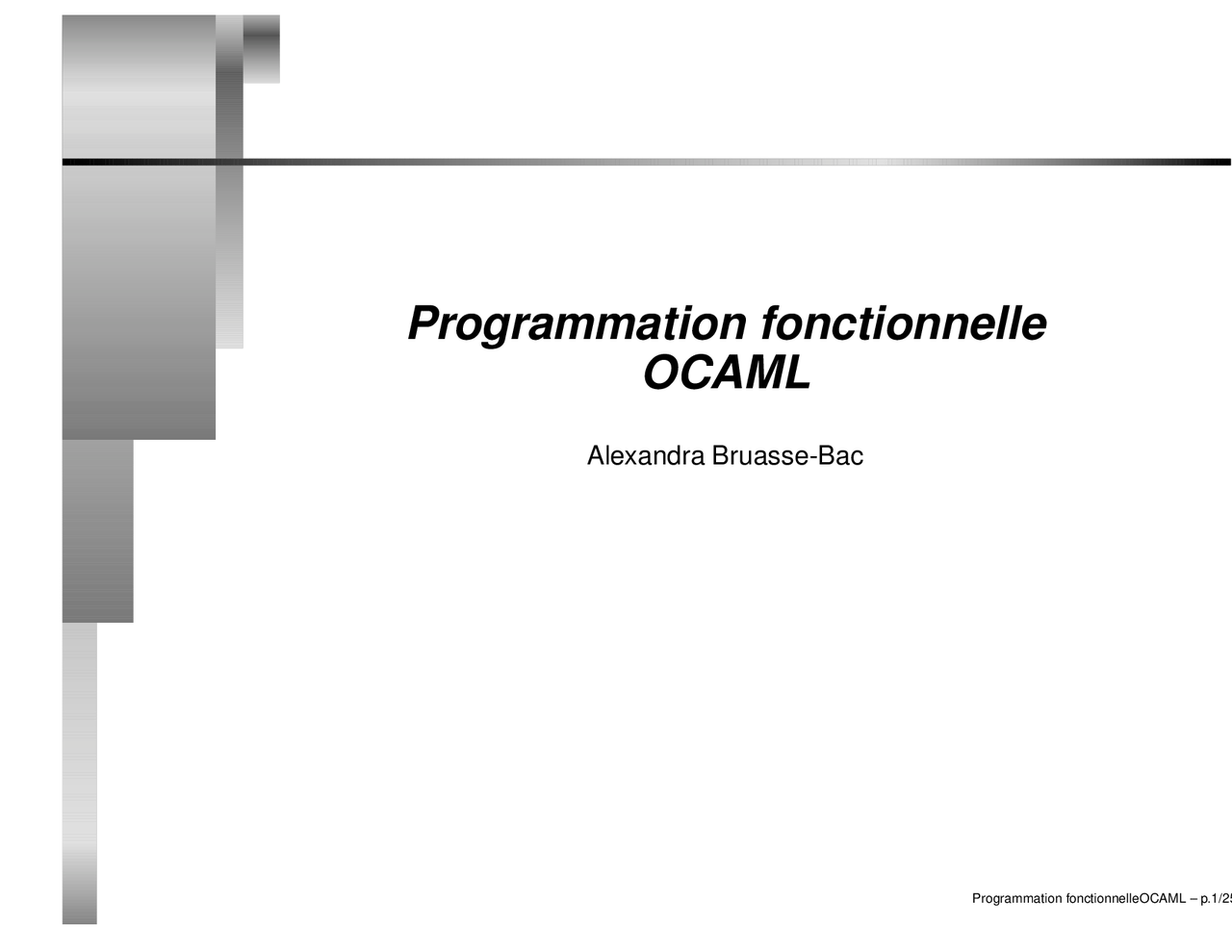 Notes Sur La Programmation Fonctionnelle Ocaml 1° Partie Docsity