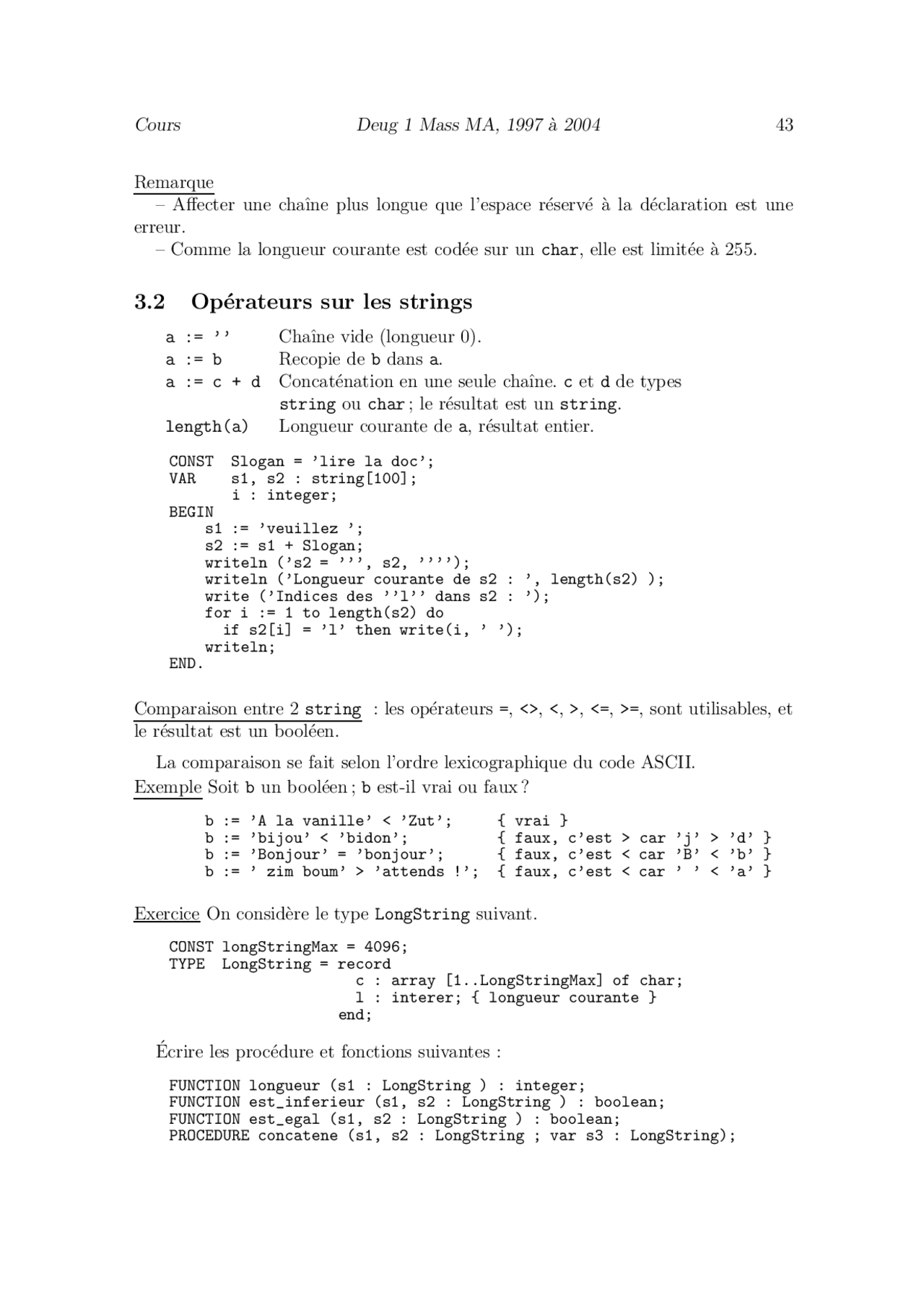 Notes sur l'algorithmes et programmation en Pascal - 3° partie - Docsity Notes sur l'algorithmes et programmation en Pascal - 3° partie - Docsity