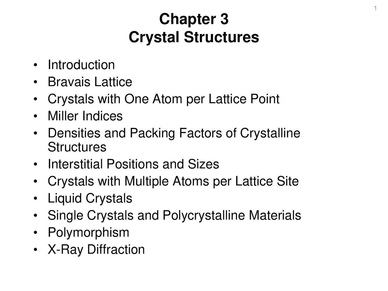Lecture Slides For Crystal Structures Mse 2001 Docsity