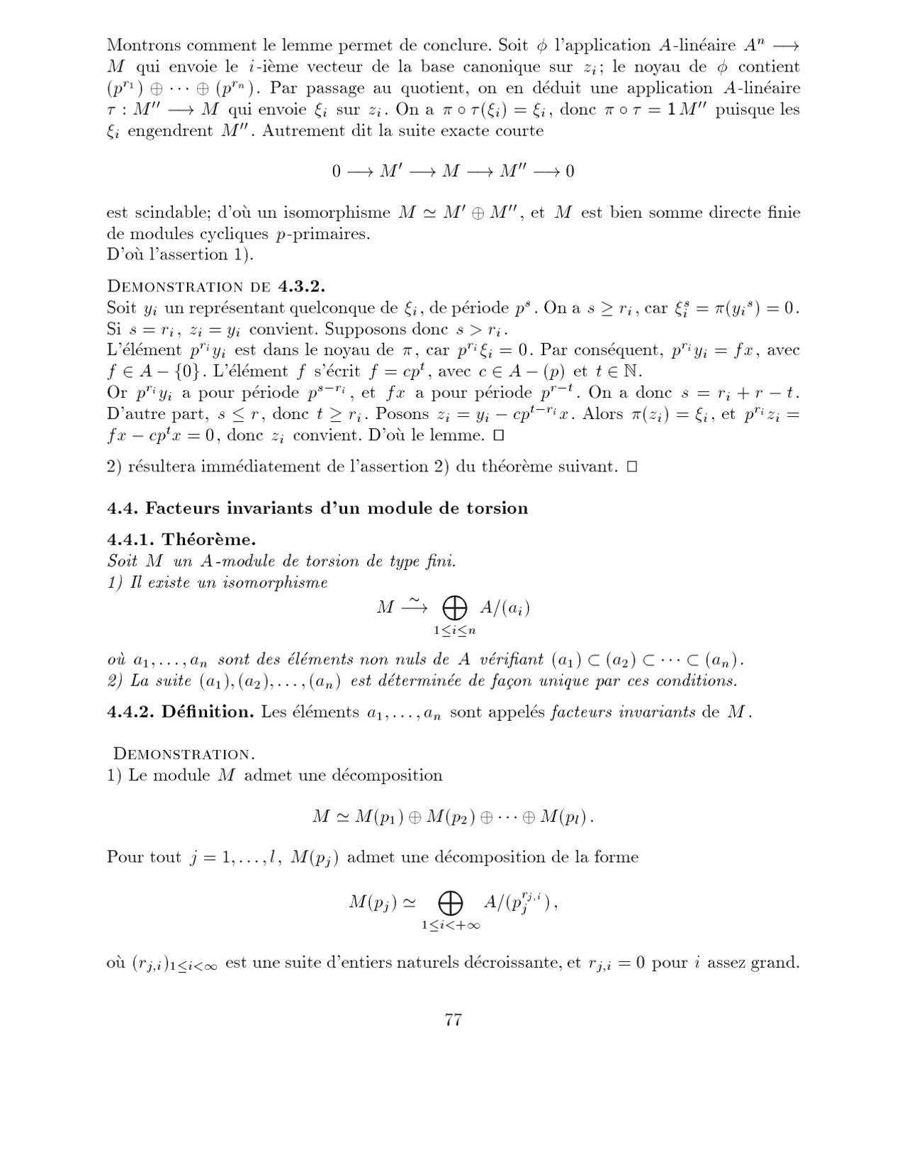 Notes Sur Les Principes Fondamentaux De Lalgèbre 3° Partie Docsity