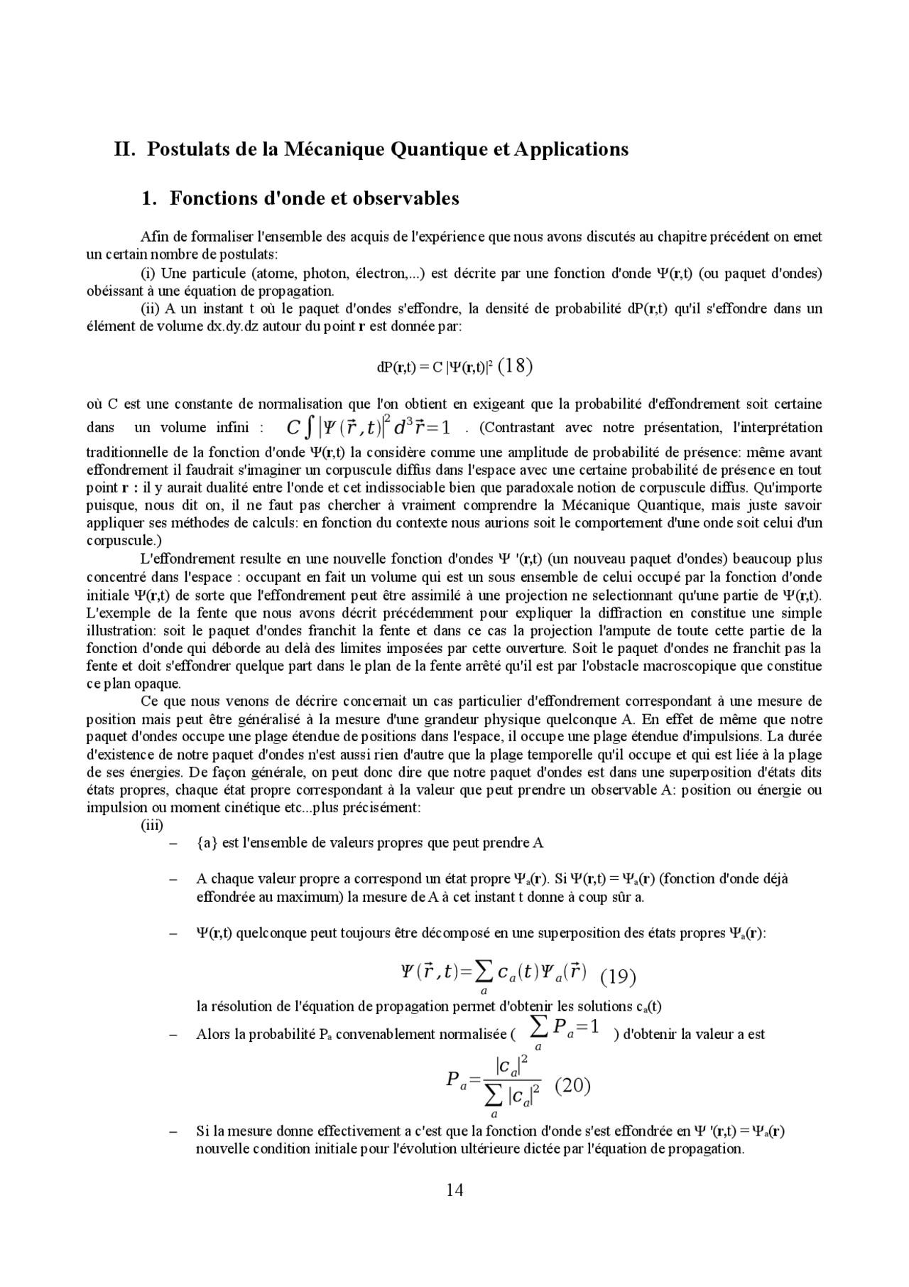 Notes Sur Lintroduction à La Mécanique Quantique 2° Partie Docsity