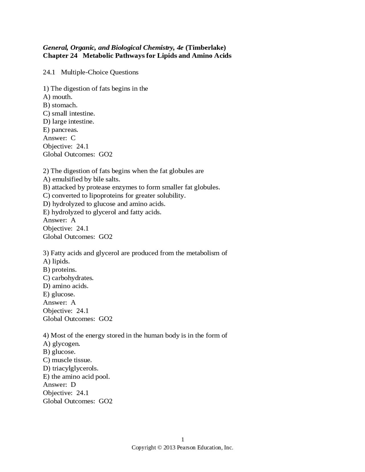 Solved Multiple Choice Questions of Survey of Chemistry II - Exam 5 ...