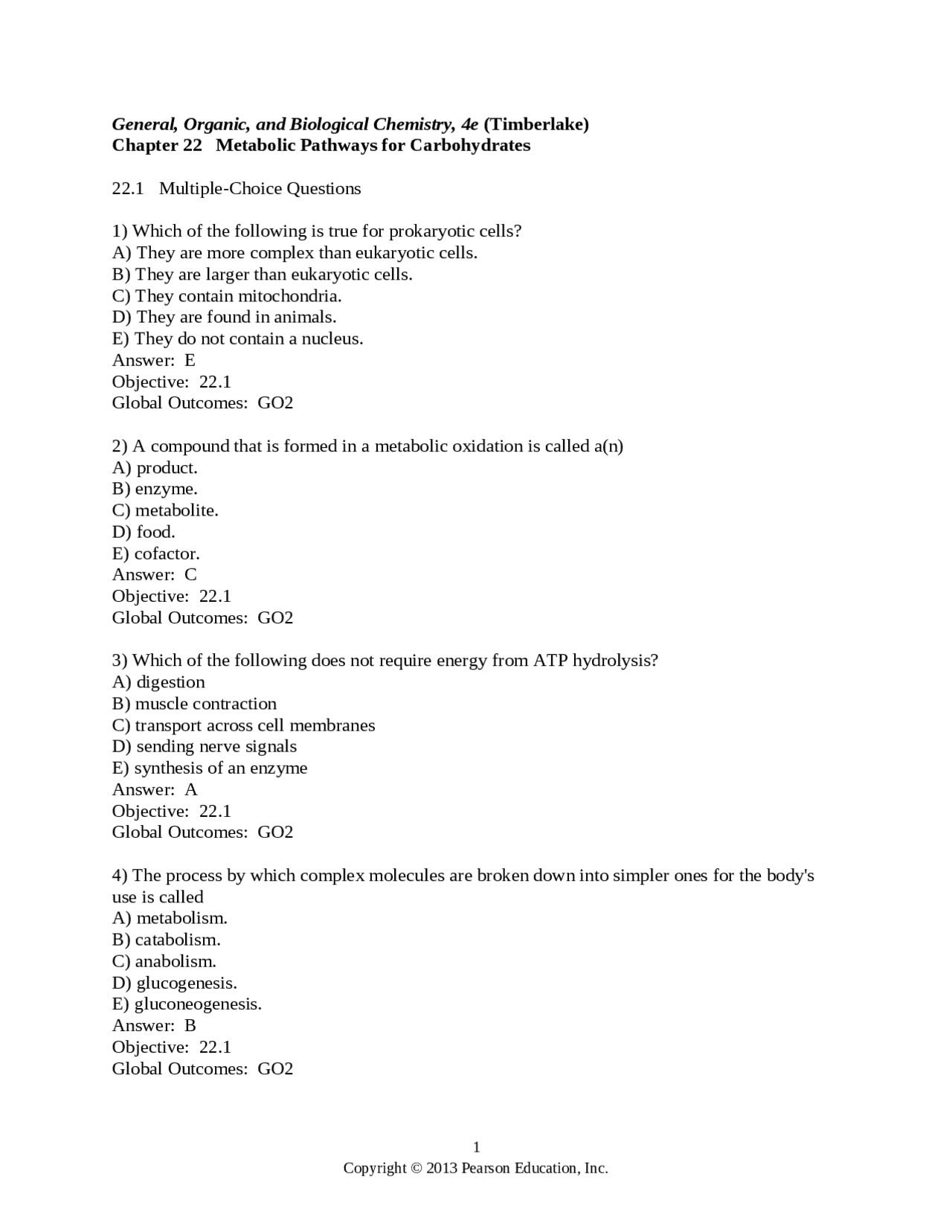 Metabolic Pathways for Carbohydrates - Questions with Answers | CHEM ...
