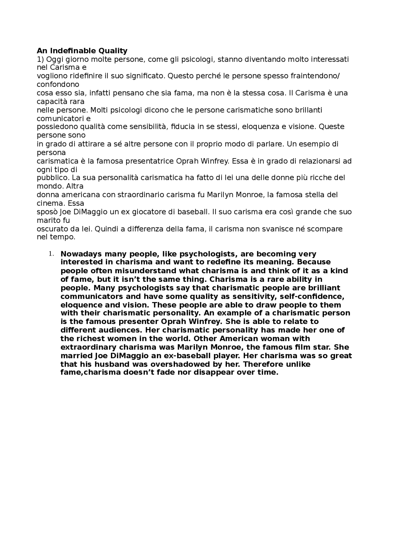 Topic Inglese Docsity