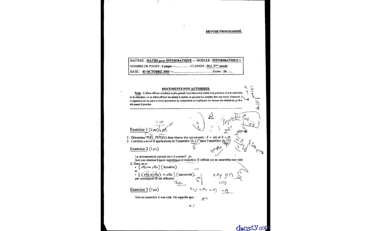 Exercices Sur Linformatique 4 Docsity