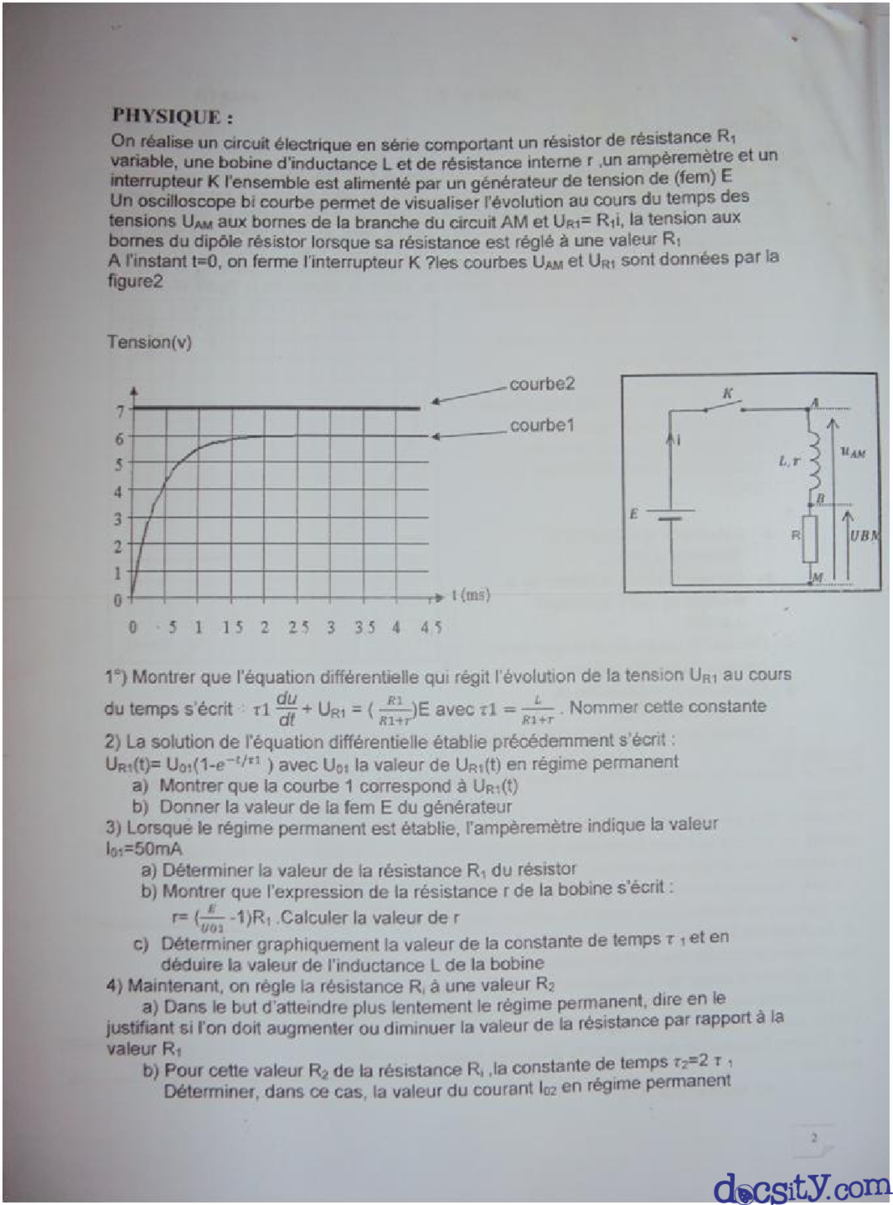Exercices De Physique Et Chimie Docsity