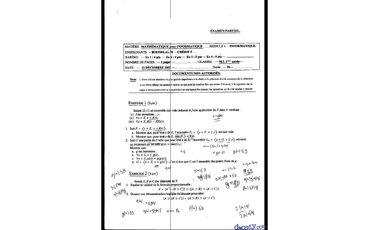 Exercices sur l'informatique 2 - Docsity