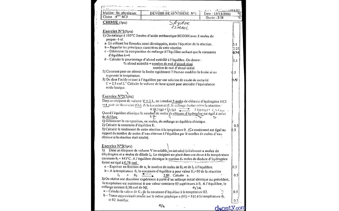Notes De Sciences Physiques Docsity